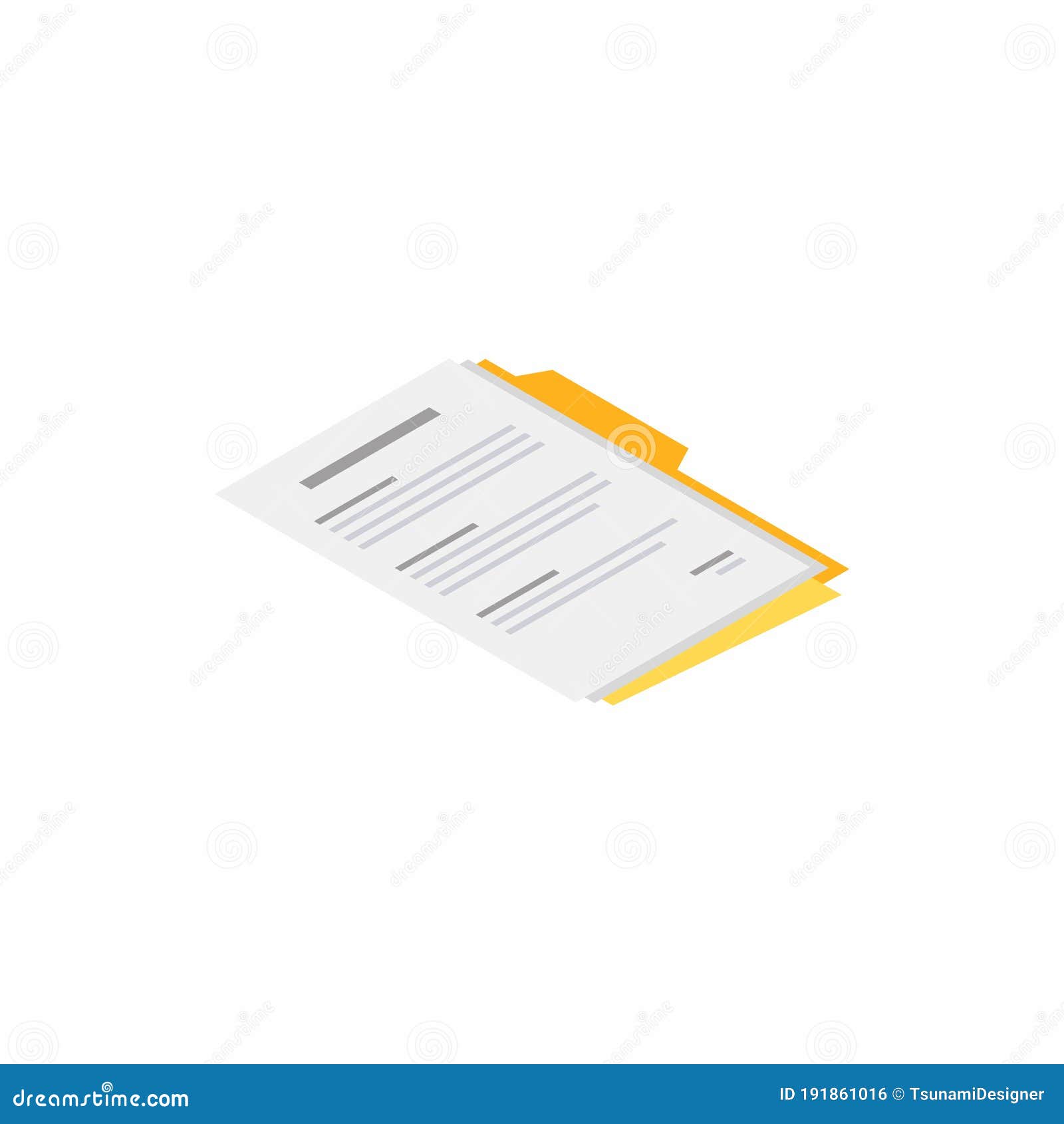 Document Isometric Right View - White Background Icon Vector Isometric ...