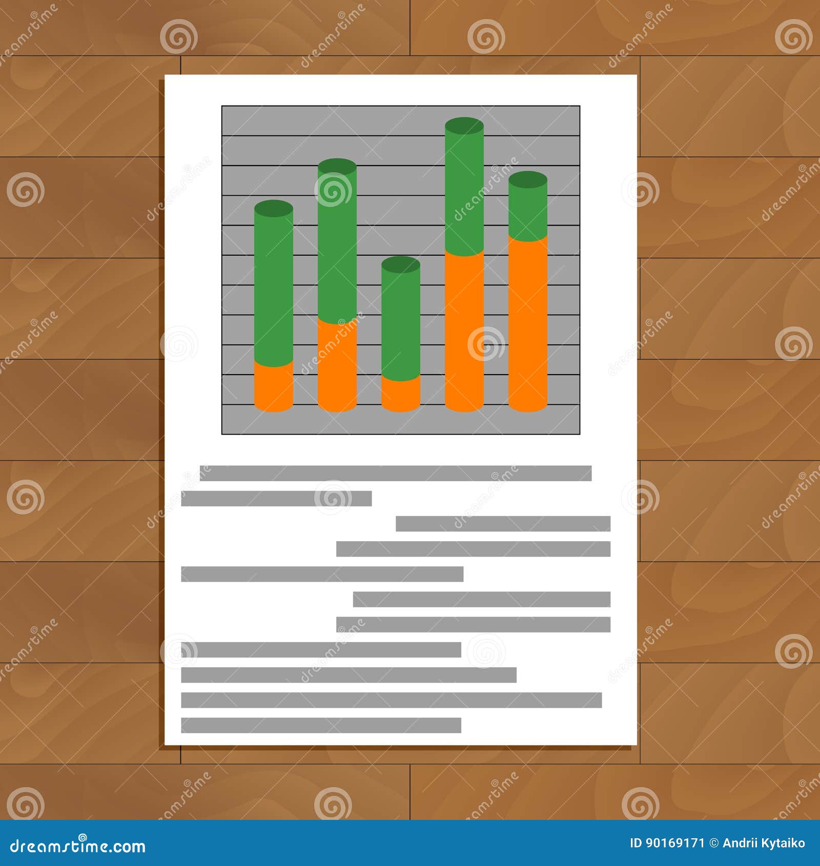 Document with layer chart stock vector. Illustration of diagram - 90169171