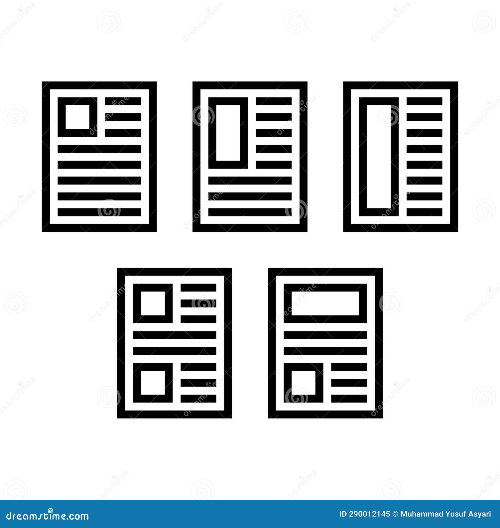 Document Layout Icon with Line Style Stock Vector - Illustration of ...