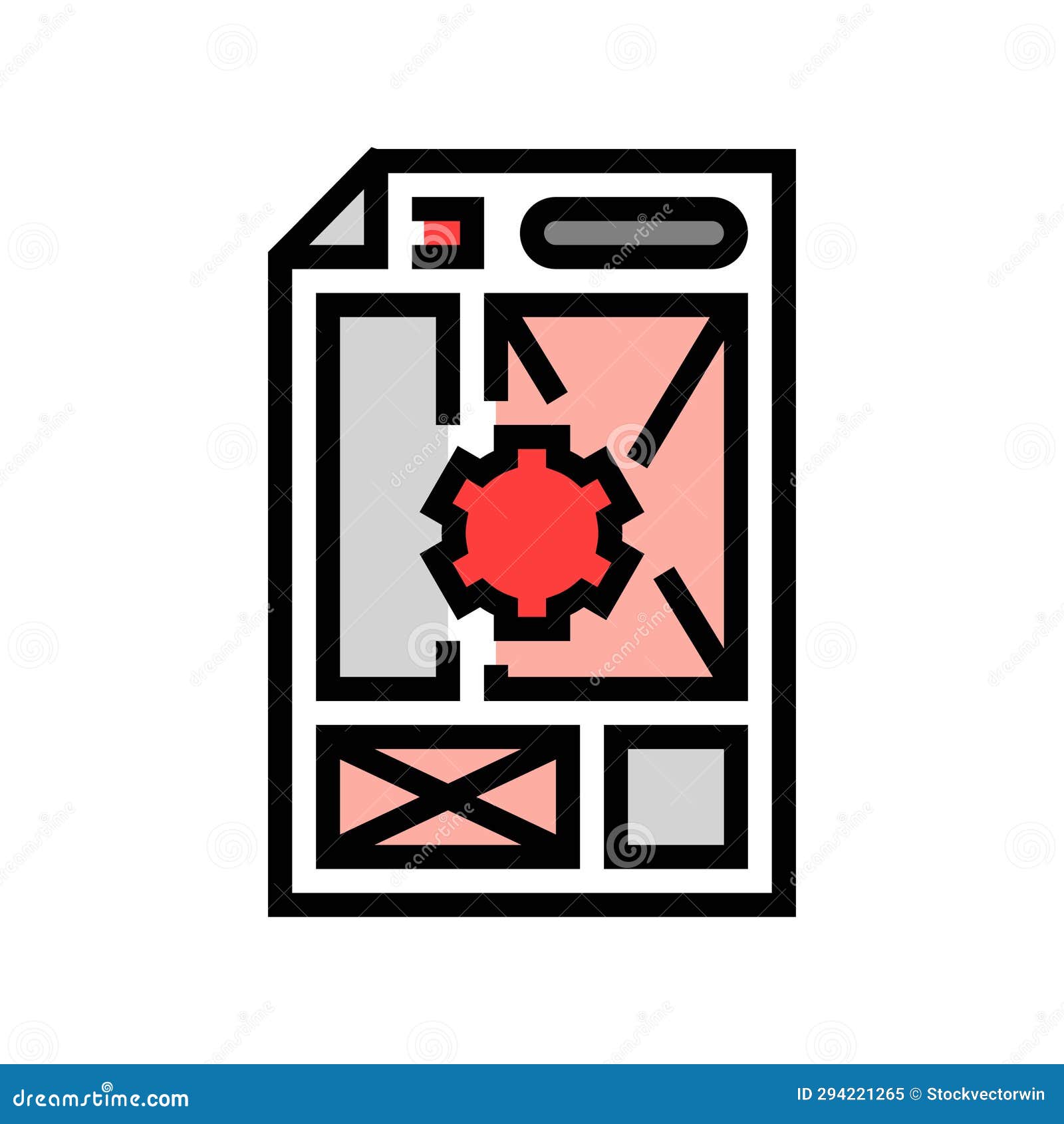 Document Layout Technical Writer Color Icon Vector Illustration Stock ...