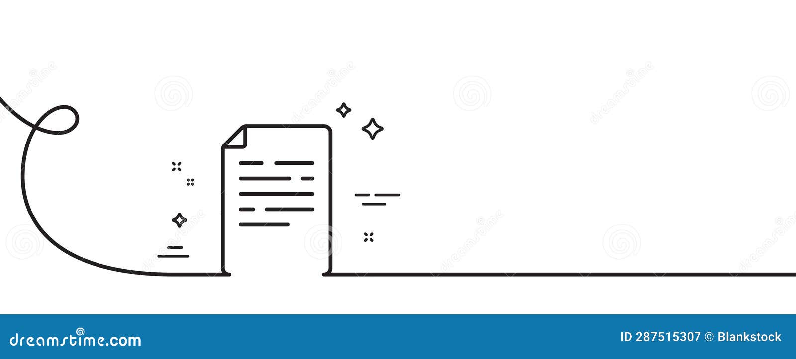 Document Line Icon. Doc File Page Sign. Continuous Line with Curl. Vector Stock Illustration ...