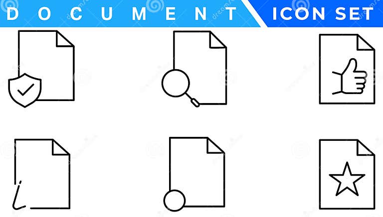 Document Line Icon Set. Documents Symbol Collection Stock Illustration ...