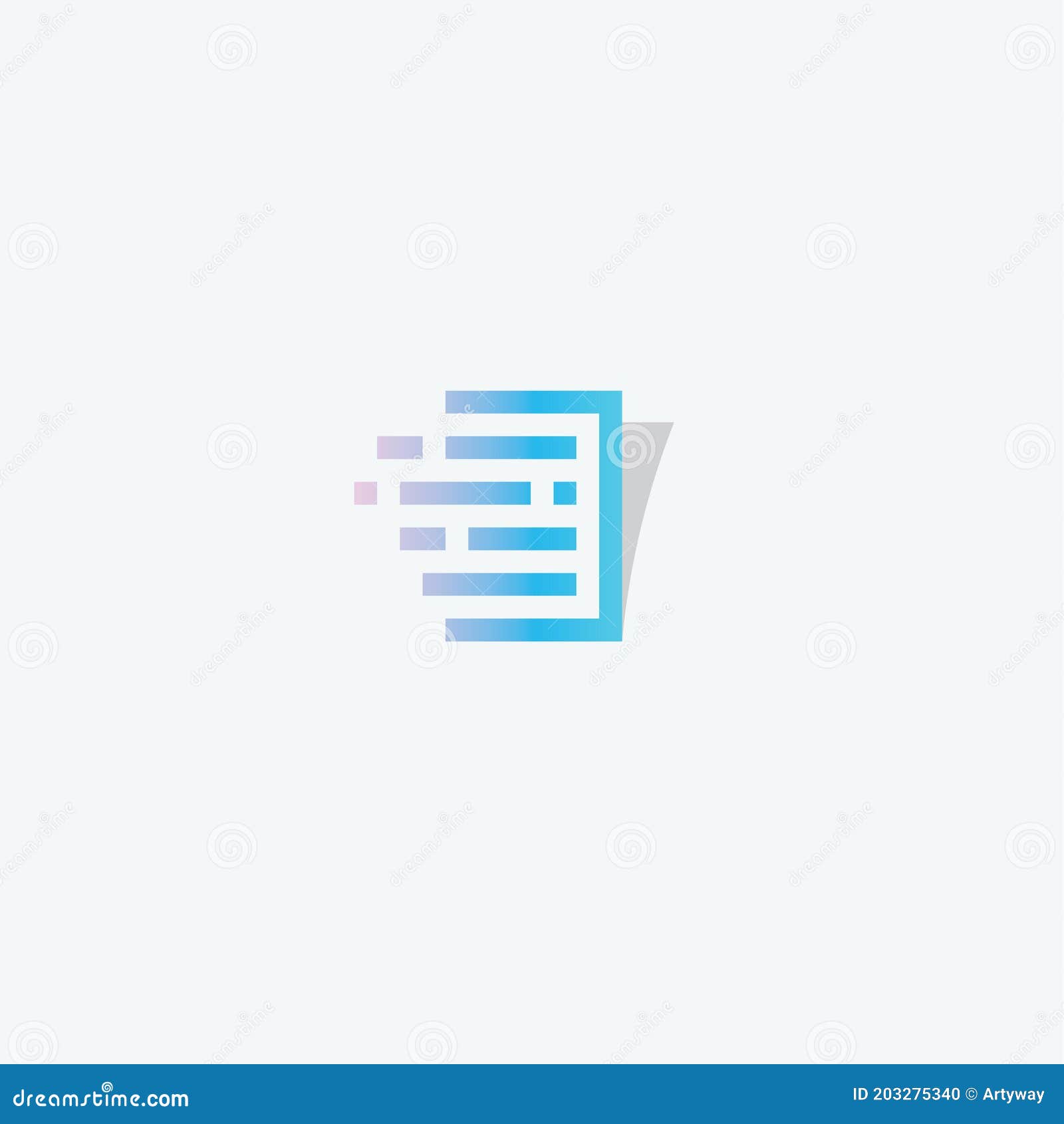 Document Linear Style Vector Logo Concept. Page Isolated Icon on White ...
