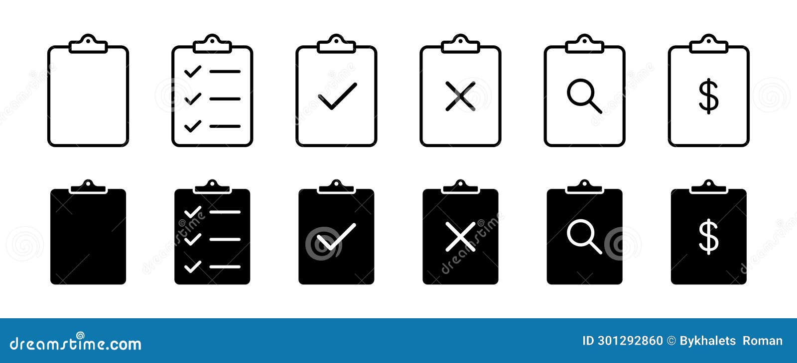 Document List Icon. Clipboard Form Icon Collection. Document ...