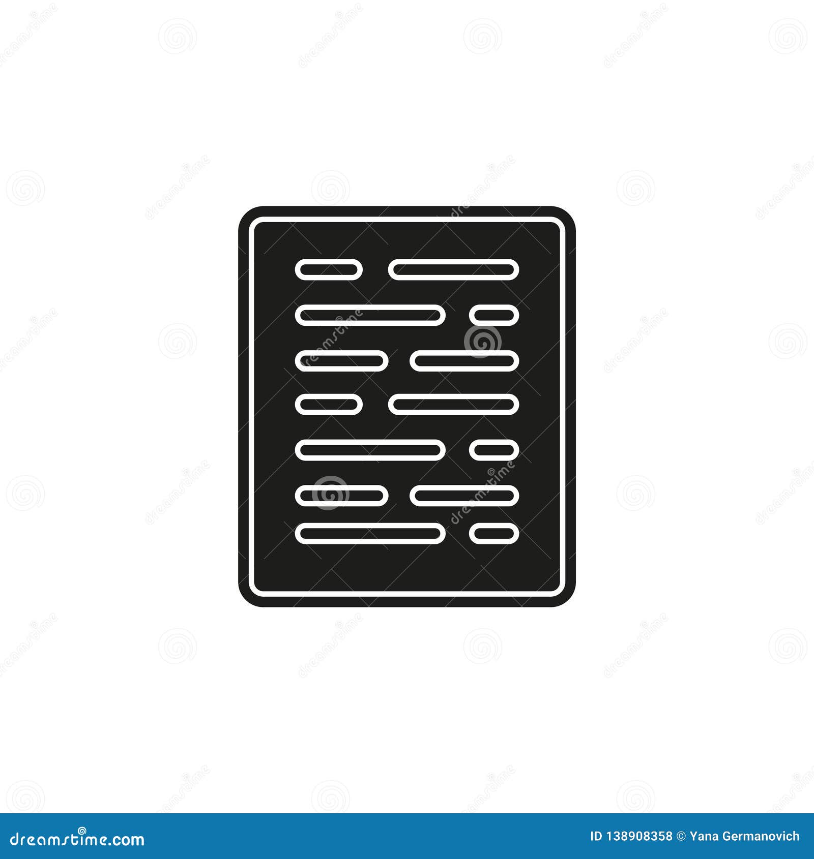 Document List - Paper Icon - Web Page Symbol - Office File Format Stock ...