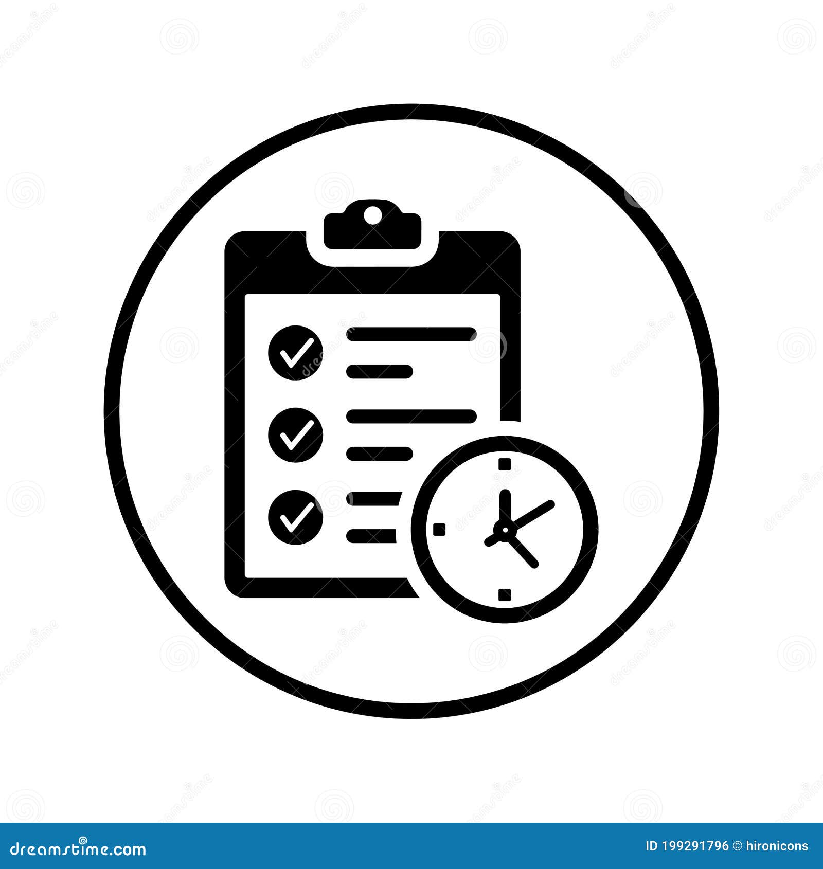Document, List, Waiting Icon. Black Version Stock Vector - Illustration ...