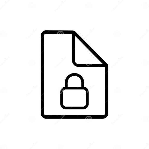Document lock icon. stock vector. Illustration of code - 259020806