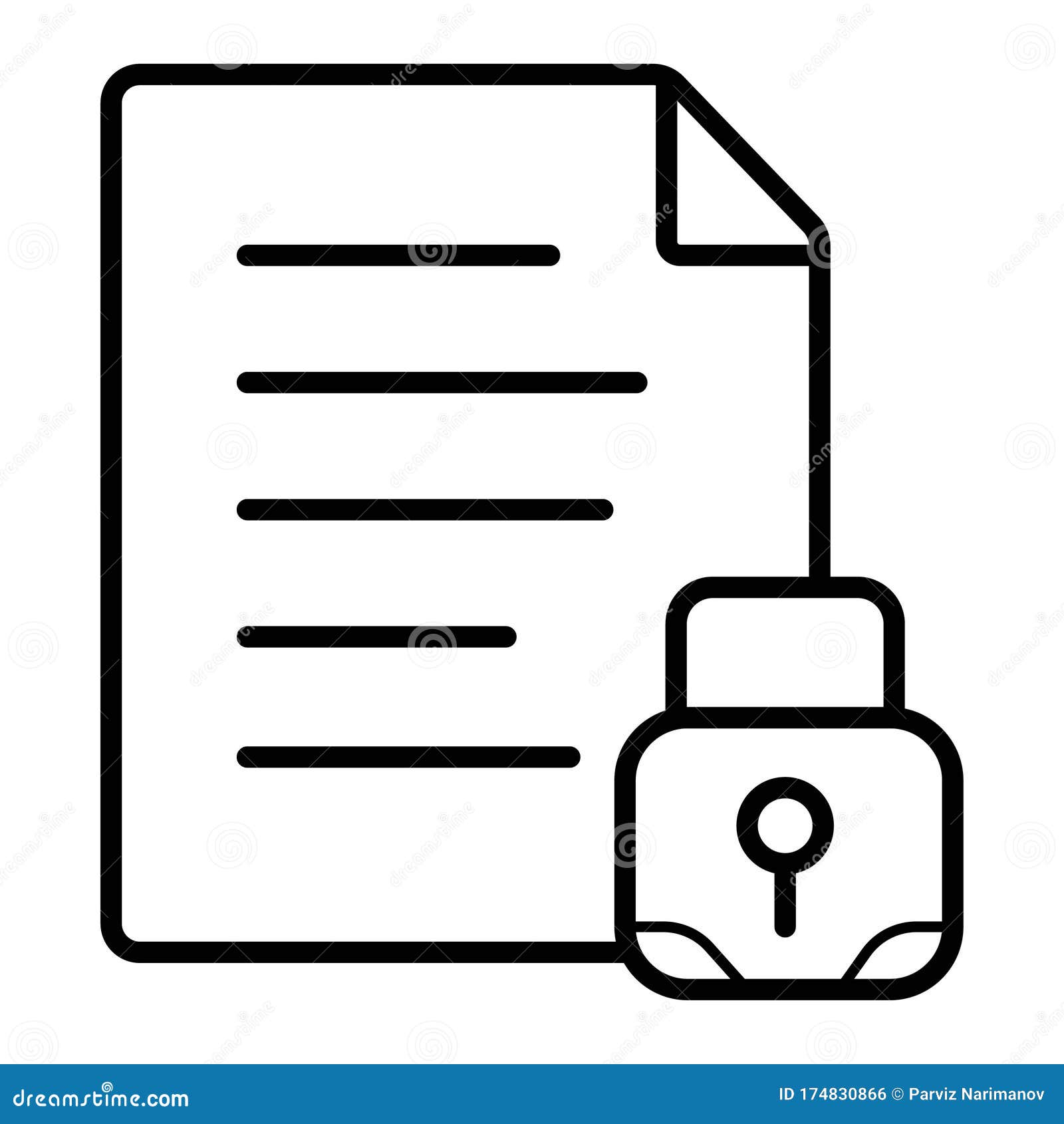 Document with Lock Icon Vector Stock Illustration - Illustration of ...