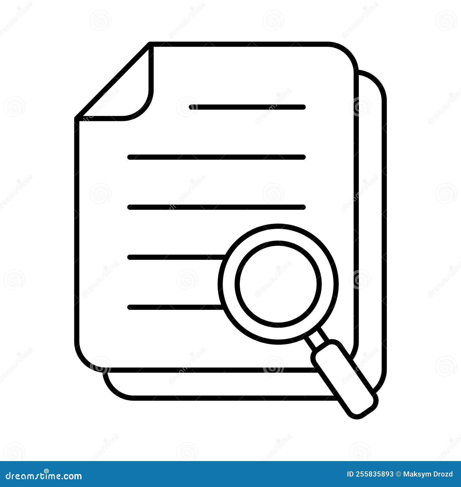 Document with Magnifier Loupe Thin Line Icon, Business Concept. File ... Document with Magnifier Loupe Thin Line Icon, Business Concept. File ...