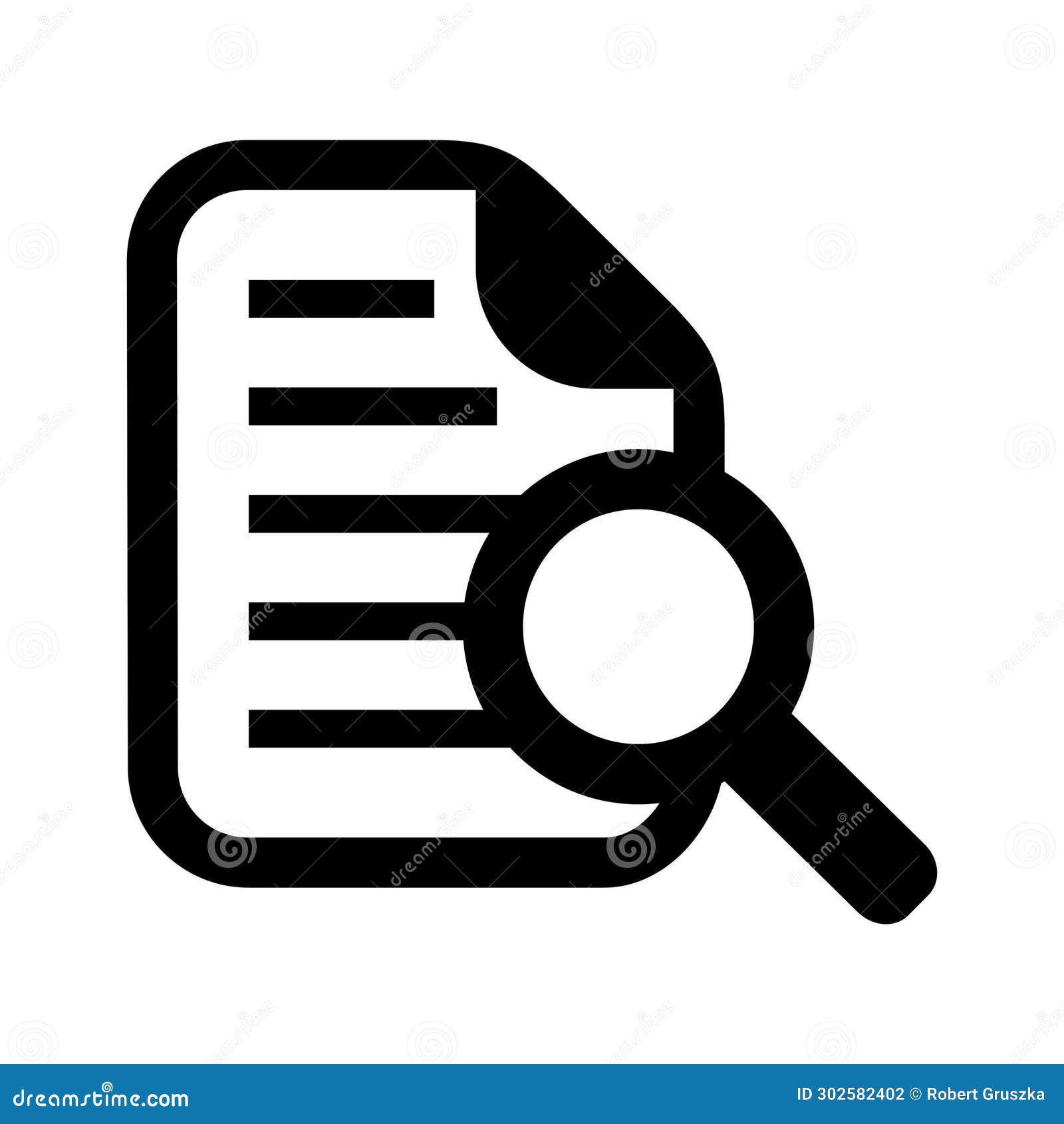 Document with Magnifying Glass Stock Vector - Illustration of document ...