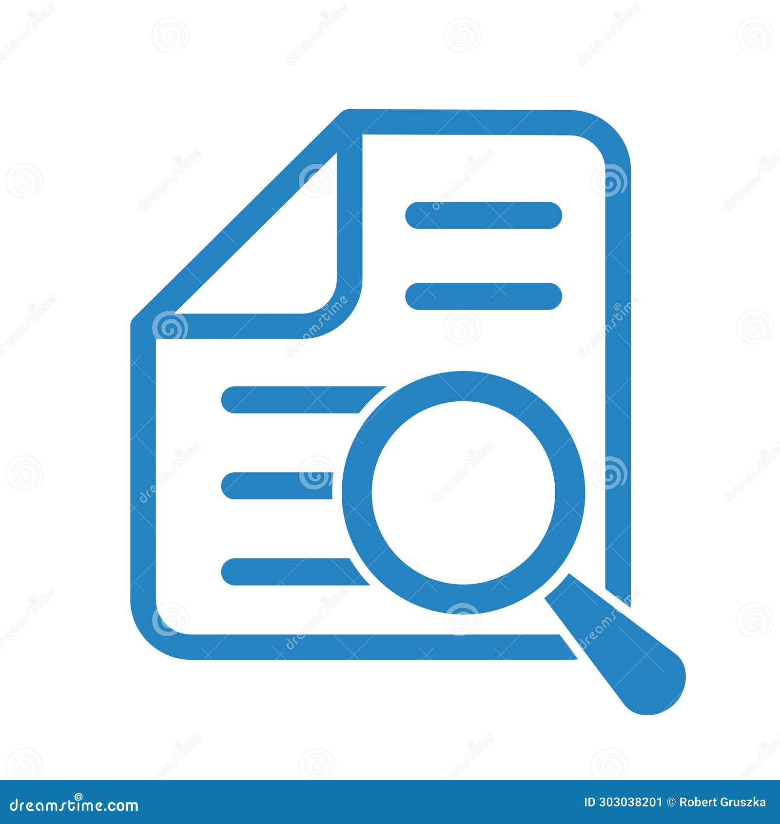 Document with Magnifying Glass Stock Vector - Illustration of check ...