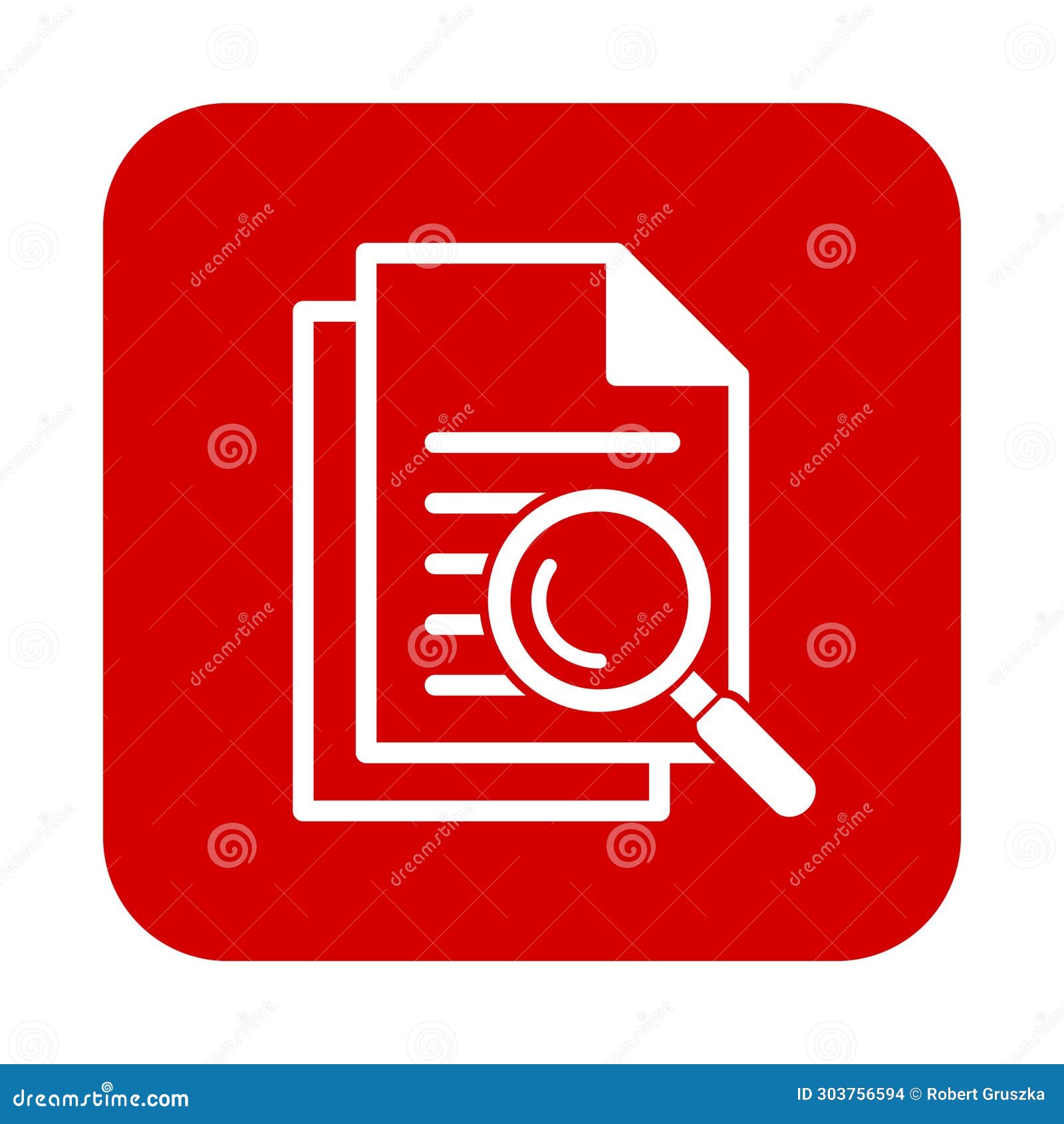 Document with Magnifying Glass Stock Illustration - Illustration of ...