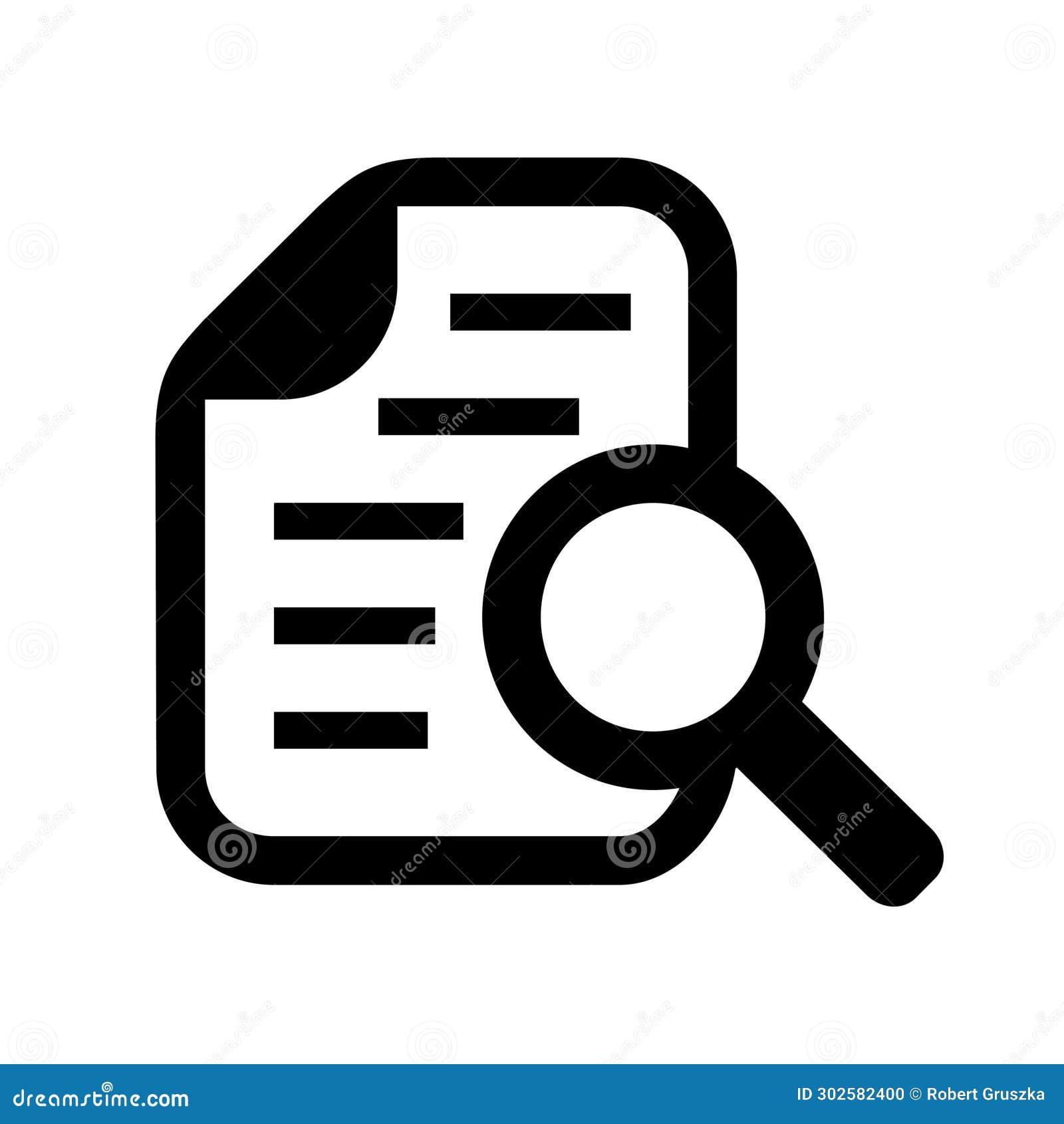 Document with Magnifying Glass Stock Vector - Illustration of check ...