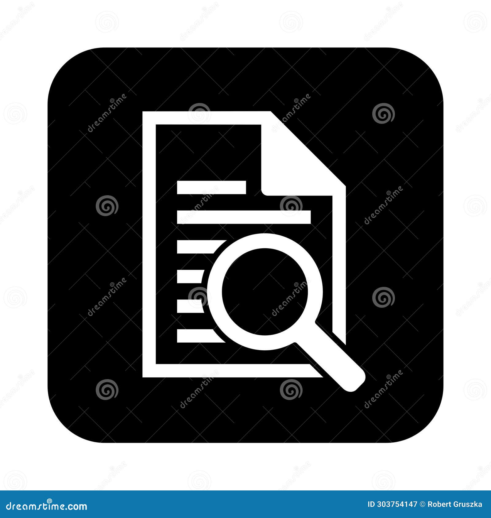 Document with Magnifying Glass Stock Vector - Illustration of form ...