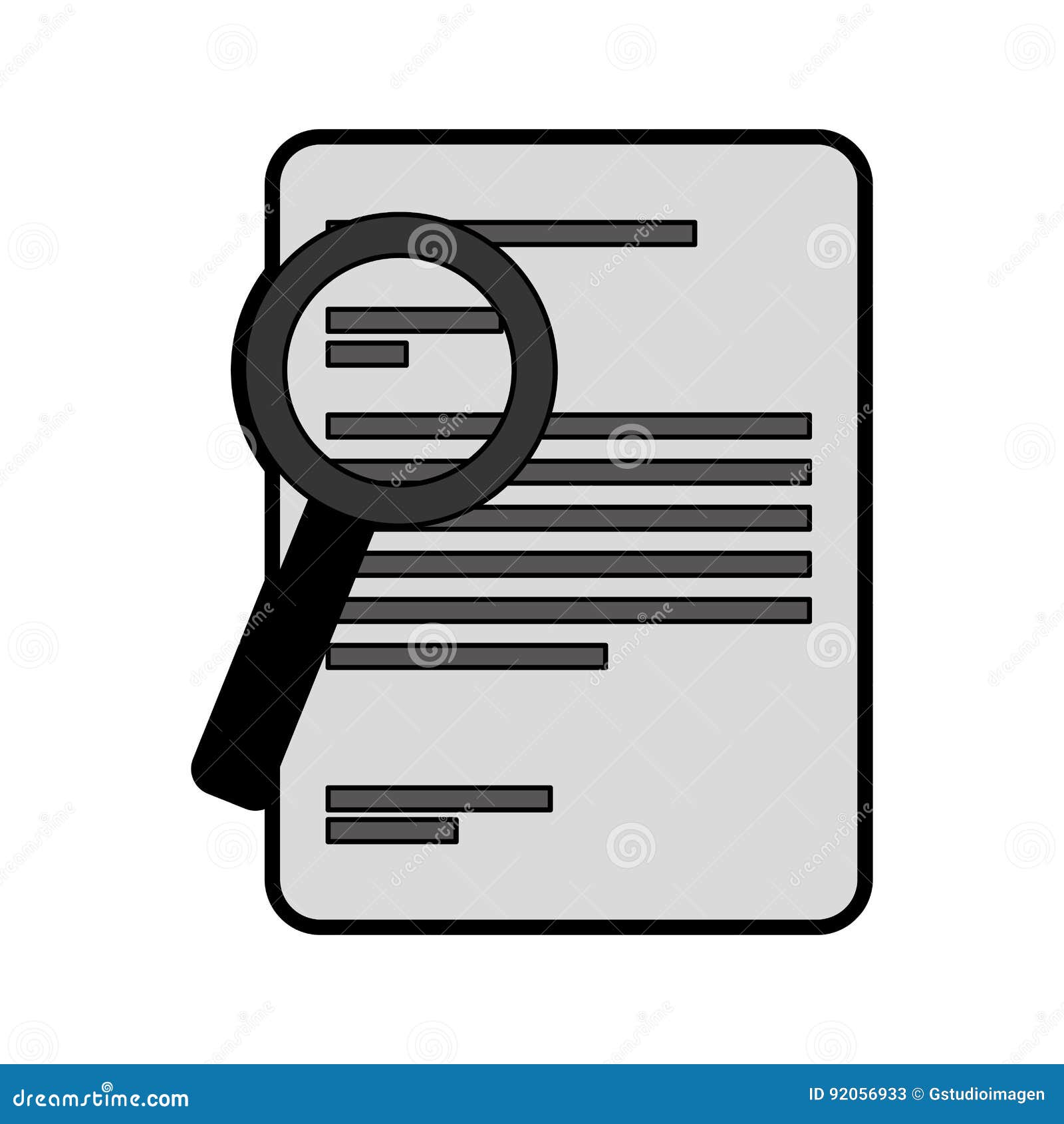 Document with Magnifying Glass Isolated Icon Stock Vector ...
