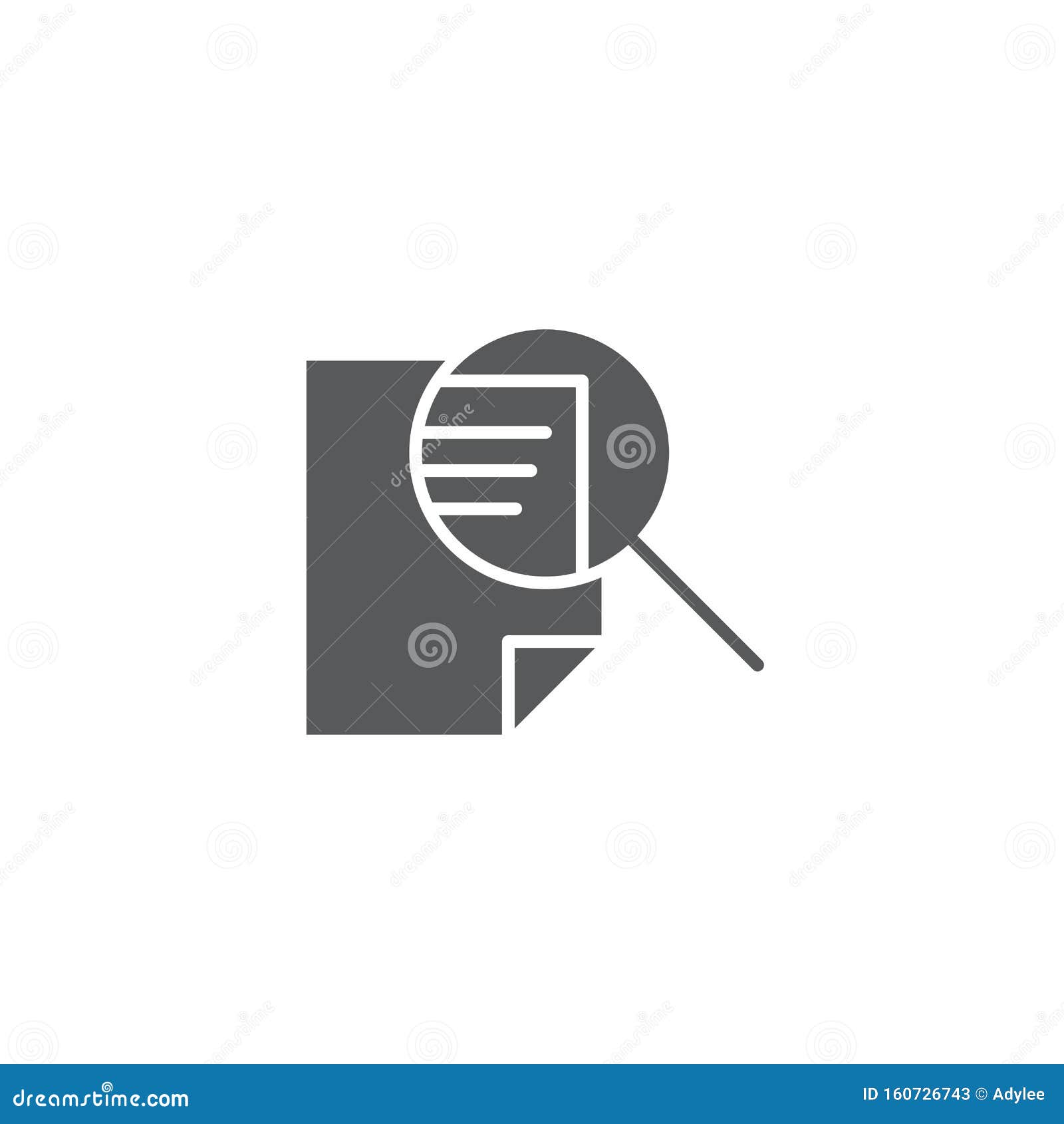 Document and Magnifying Glass Vector Icon Symbol Document Isolated on ...