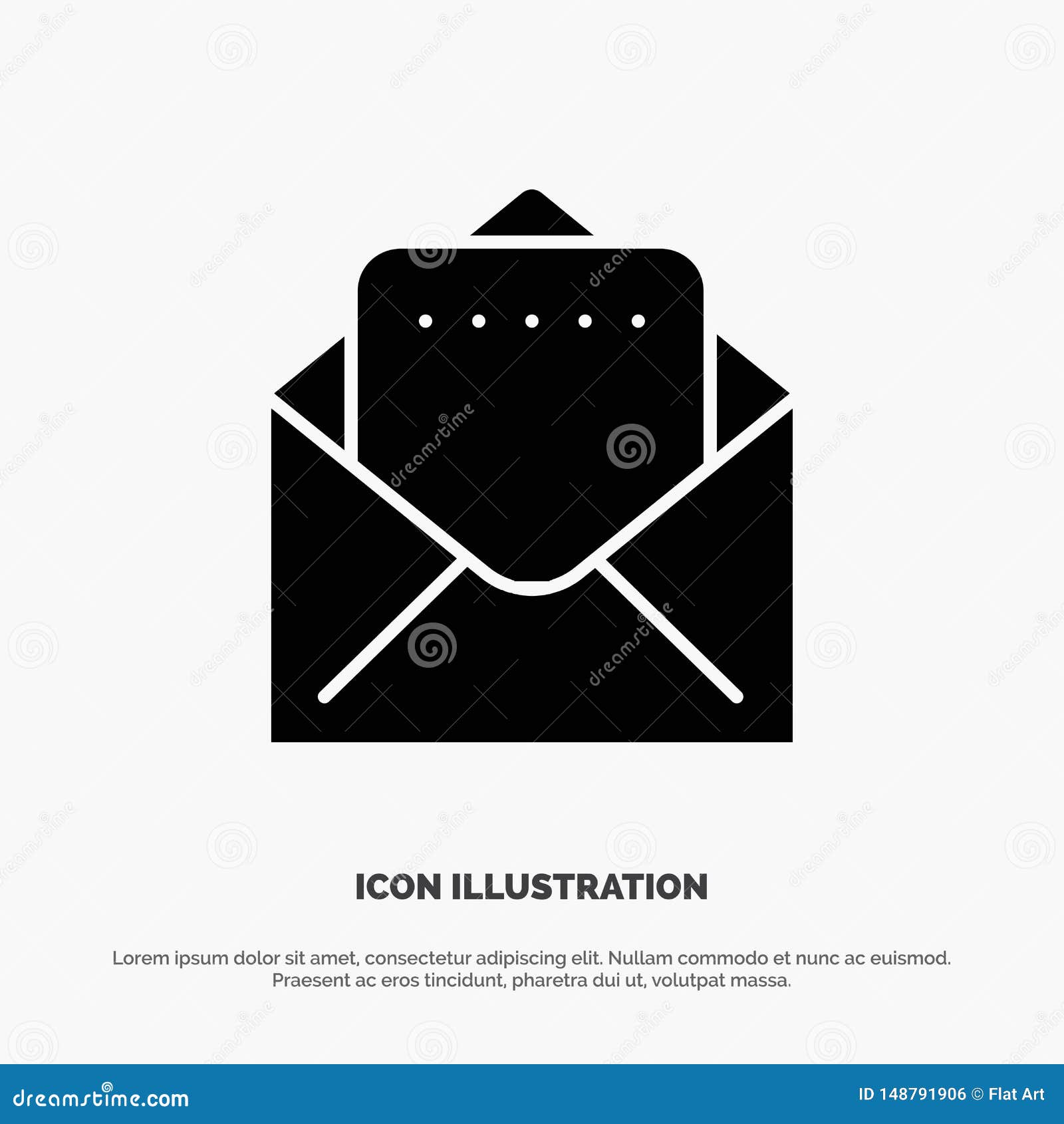 Document, Mail Solid Glyph Icon Vector Stock Vector - Illustration of ...