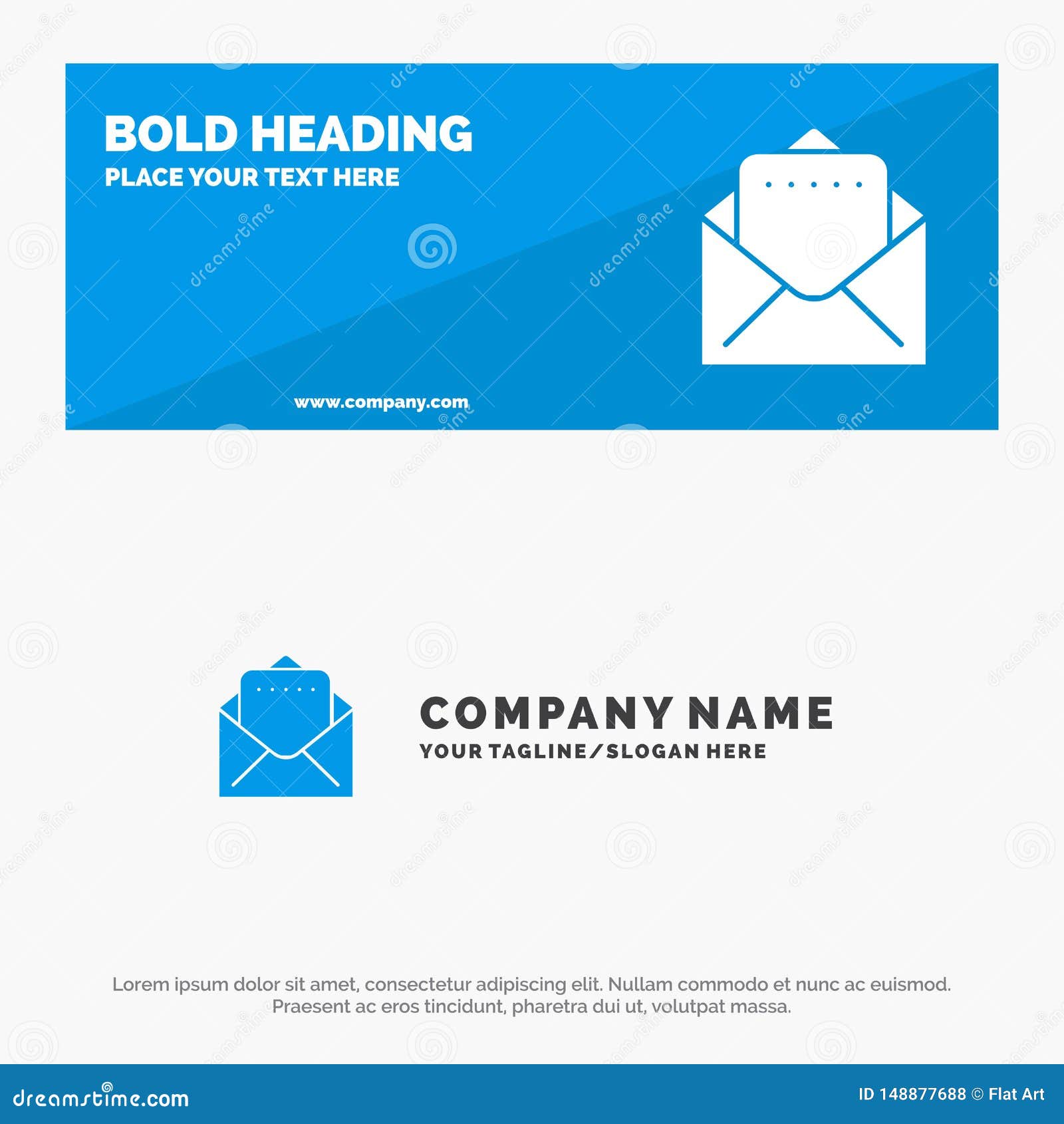 Document, Mail SOlid Icon Website Banner and Business Logo Template ...