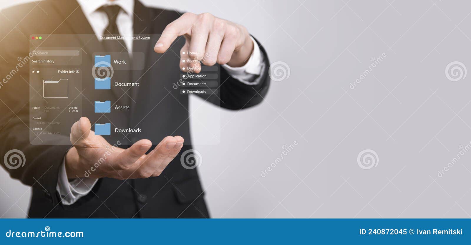 Document Management Concept. Virtual Screen Icons Document Management ...