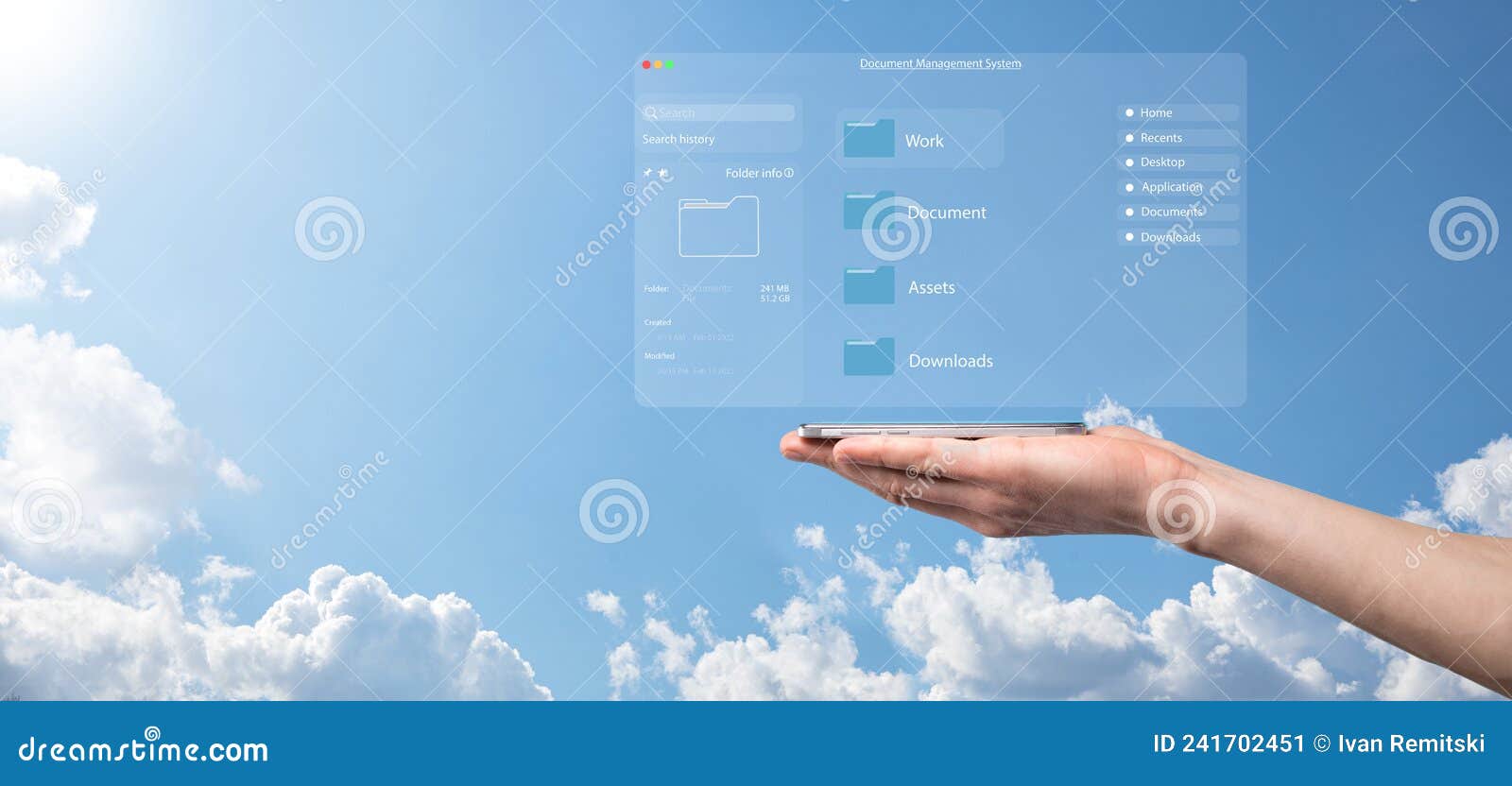 Document Management Concept. Virtual Screen Icons Document Management ...
