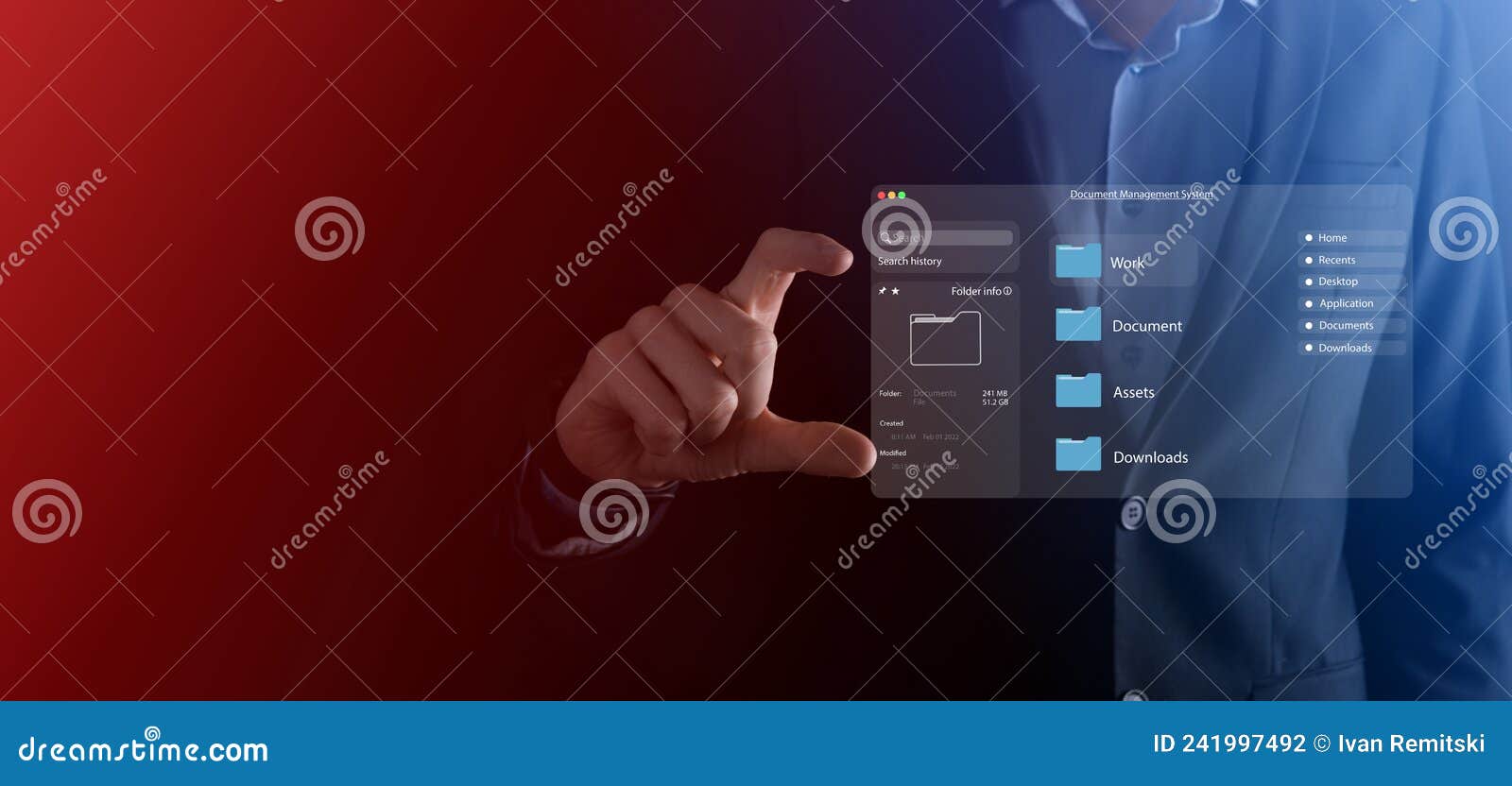 Document Management Concept. Virtual Screen Icons Document Management ...