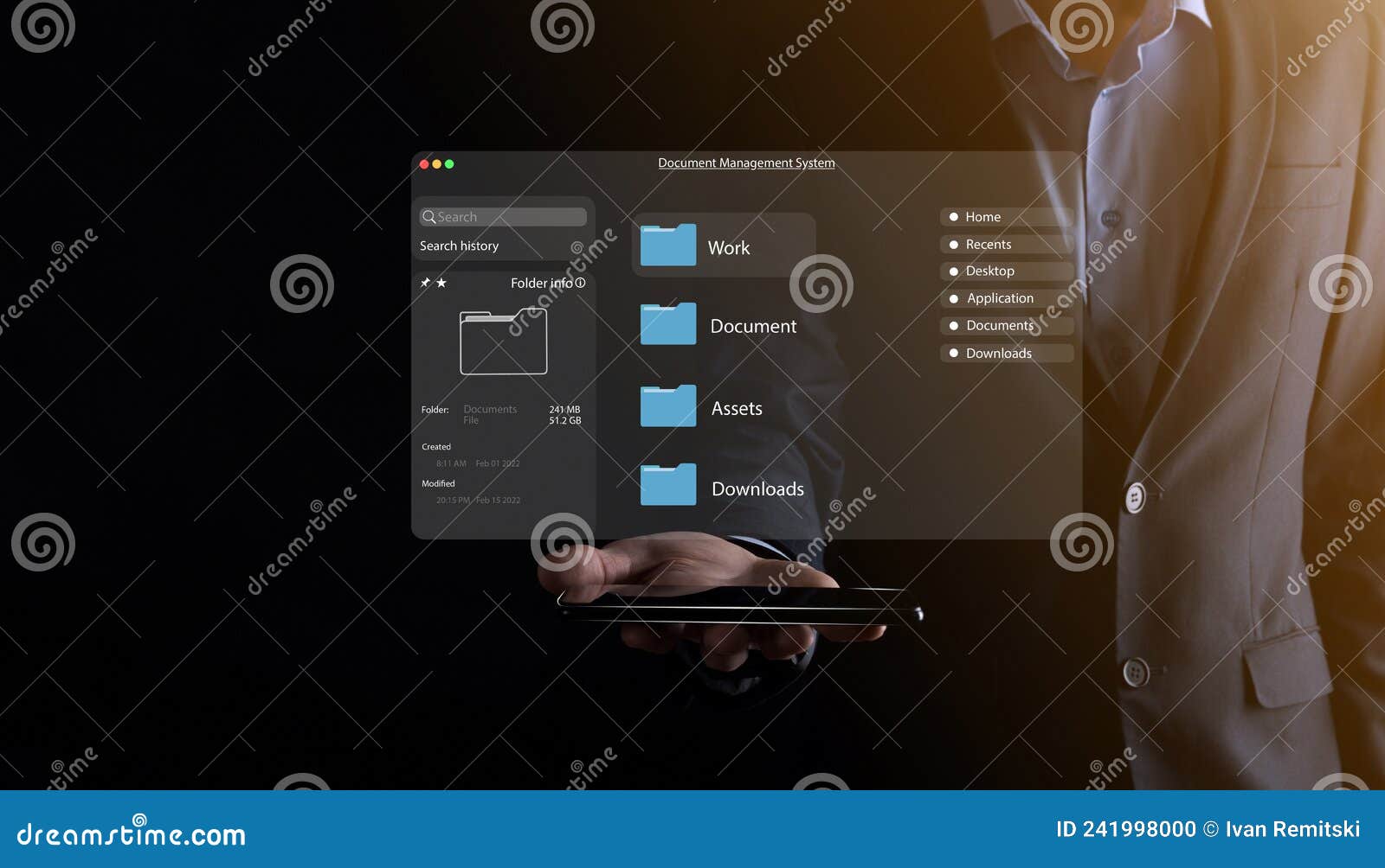 Document Management Concept. Virtual Screen Icons Document Management ...