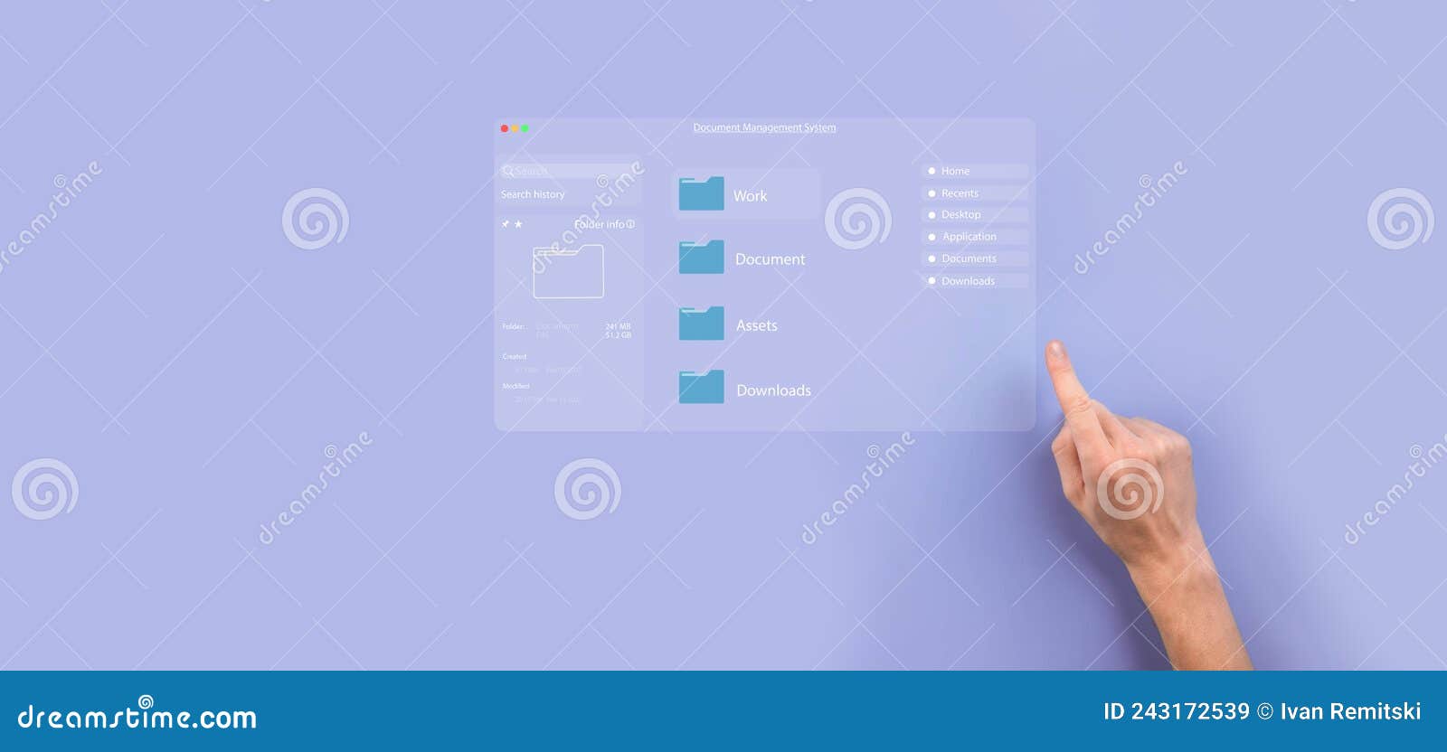 Document Management Concept. Virtual Screen Icons Document Management ...