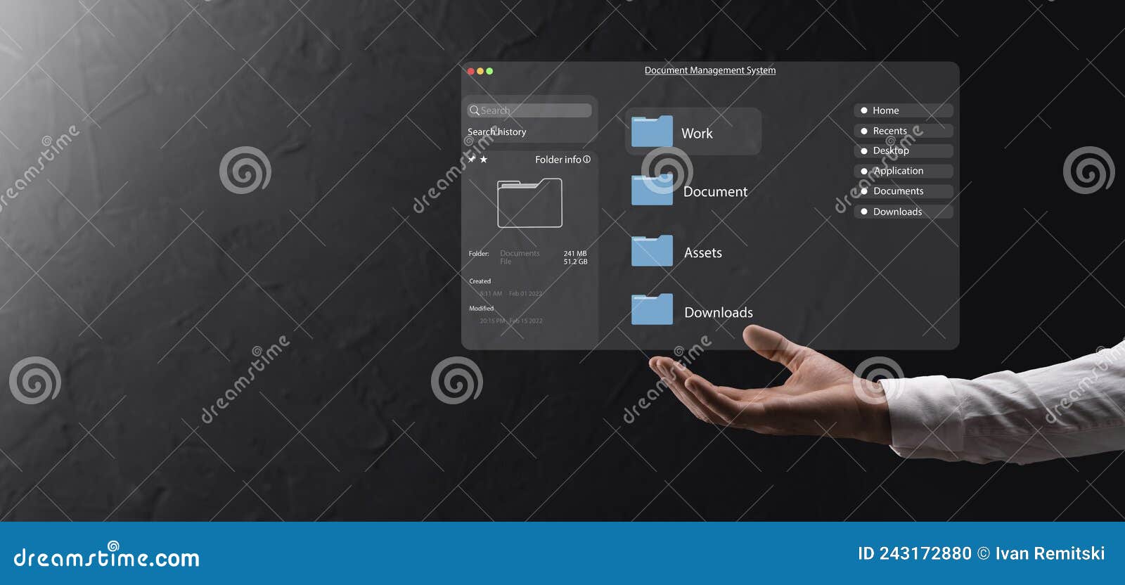 Document Management Concept. Virtual Screen Icons Document Management ...