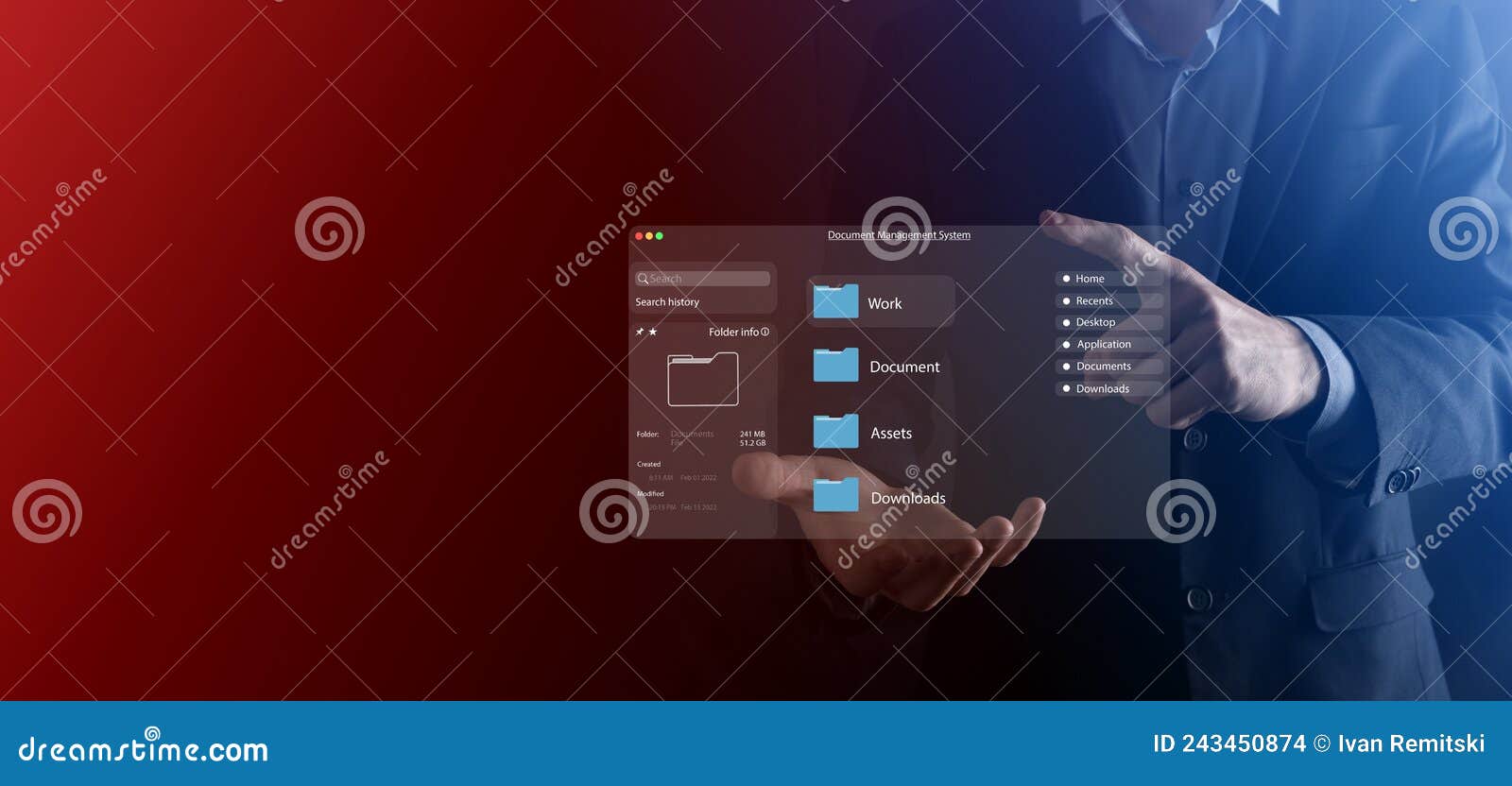 Document Management Concept. Virtual Screen Icons Document Management ...