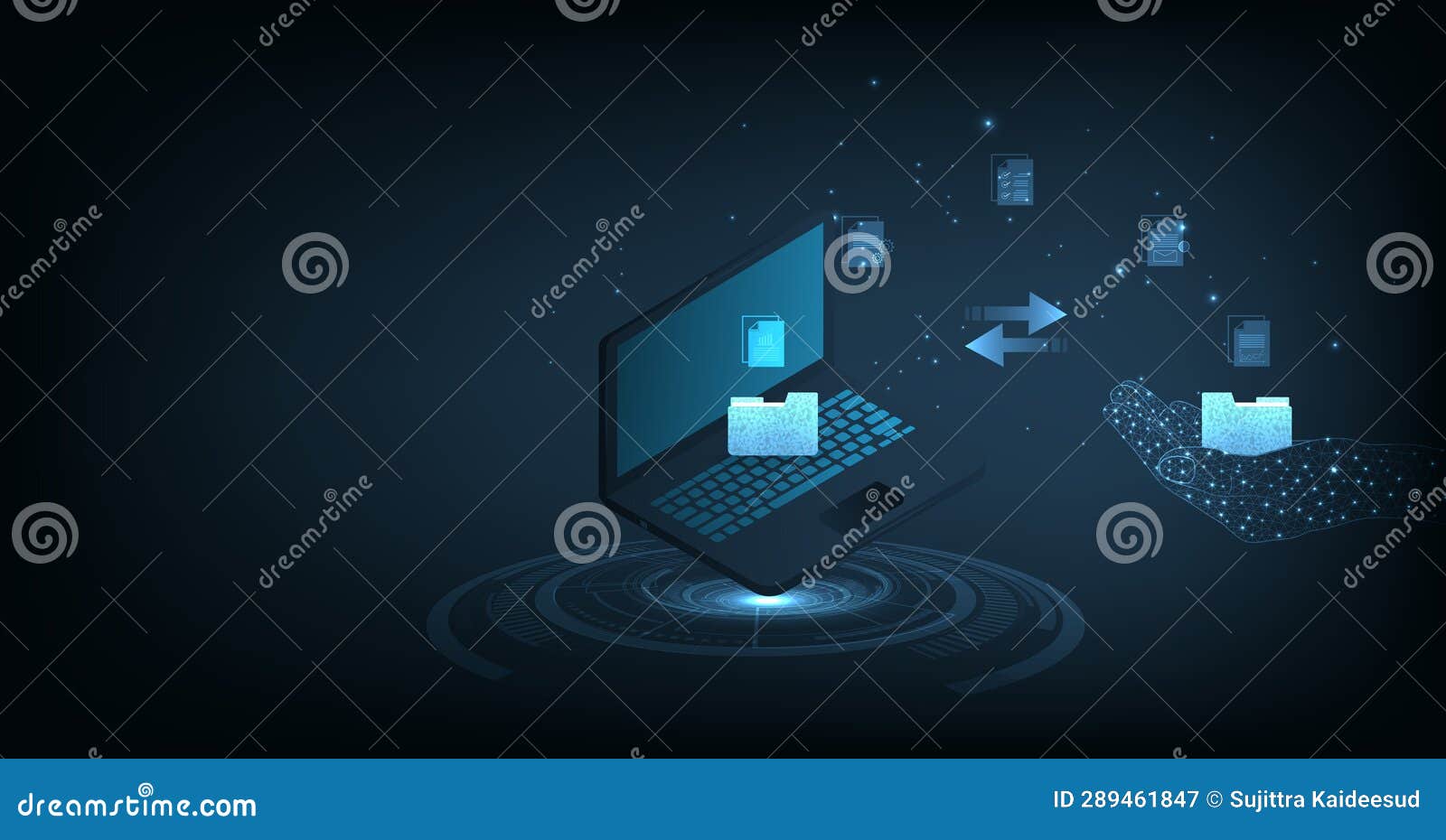 Document Management and Data Transfer through Cloud Technology Stock ...