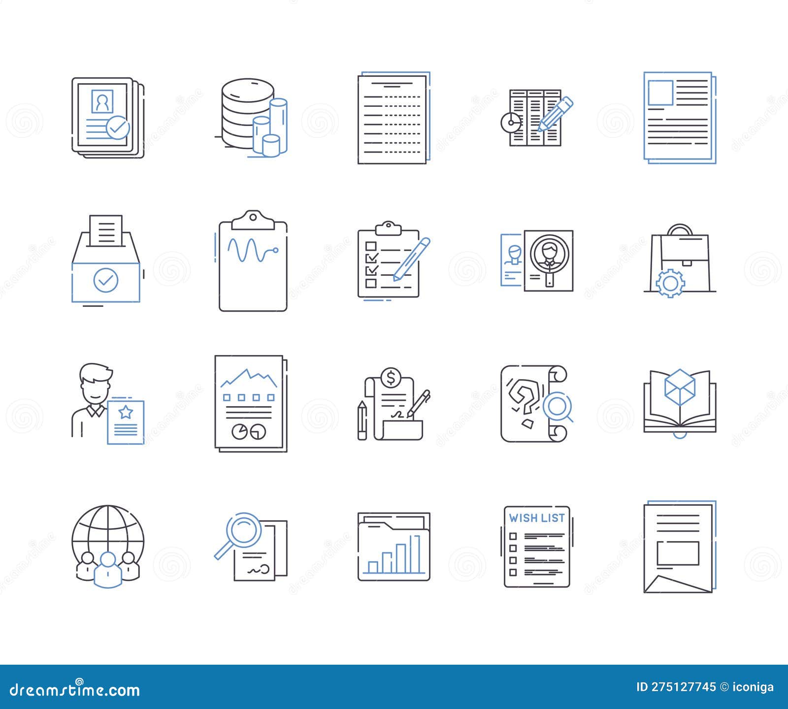 Document Management Outline Icons Collection. Document, Management ...