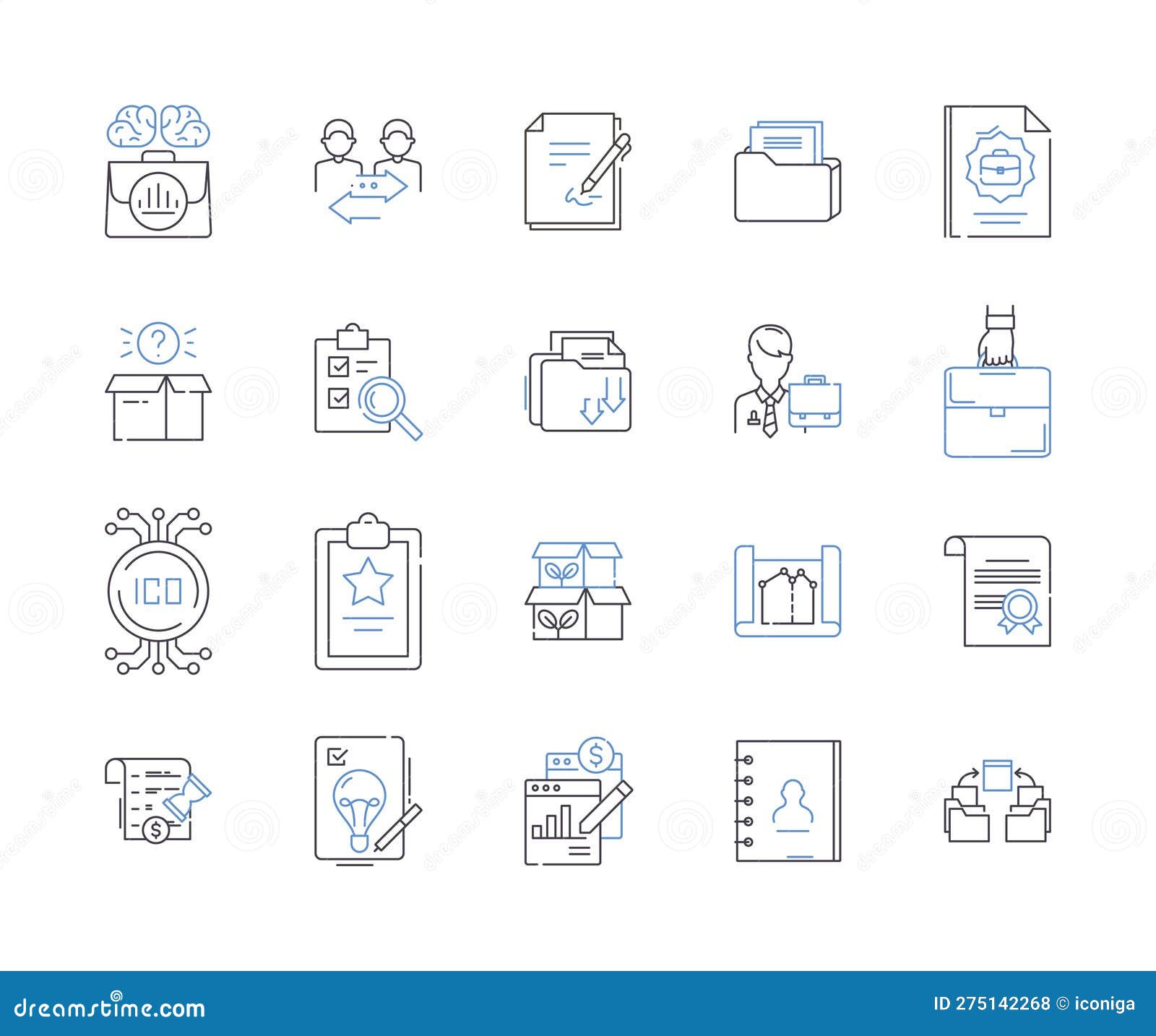 Document Management Outline Icons Collection. Document, Management ...