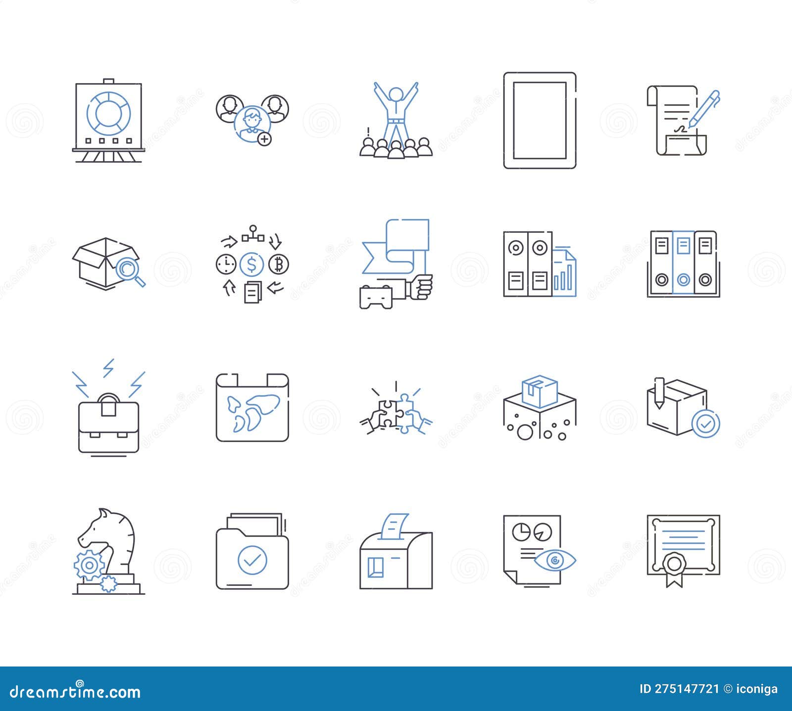 Document Management Outline Icons Collection. Document, Management ...