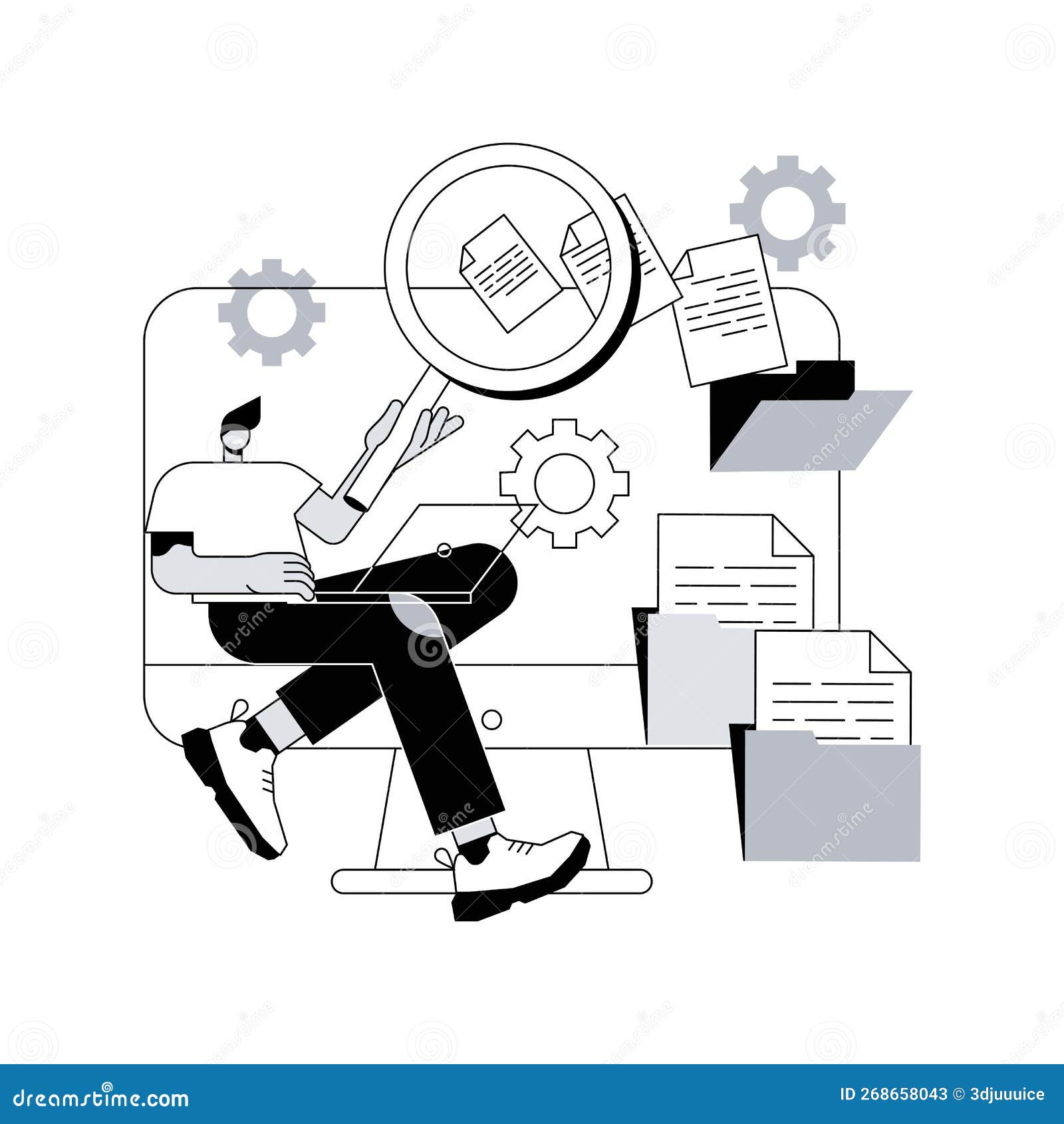 Document Management Soft Abstract Concept Vector Illustration. Stock ...