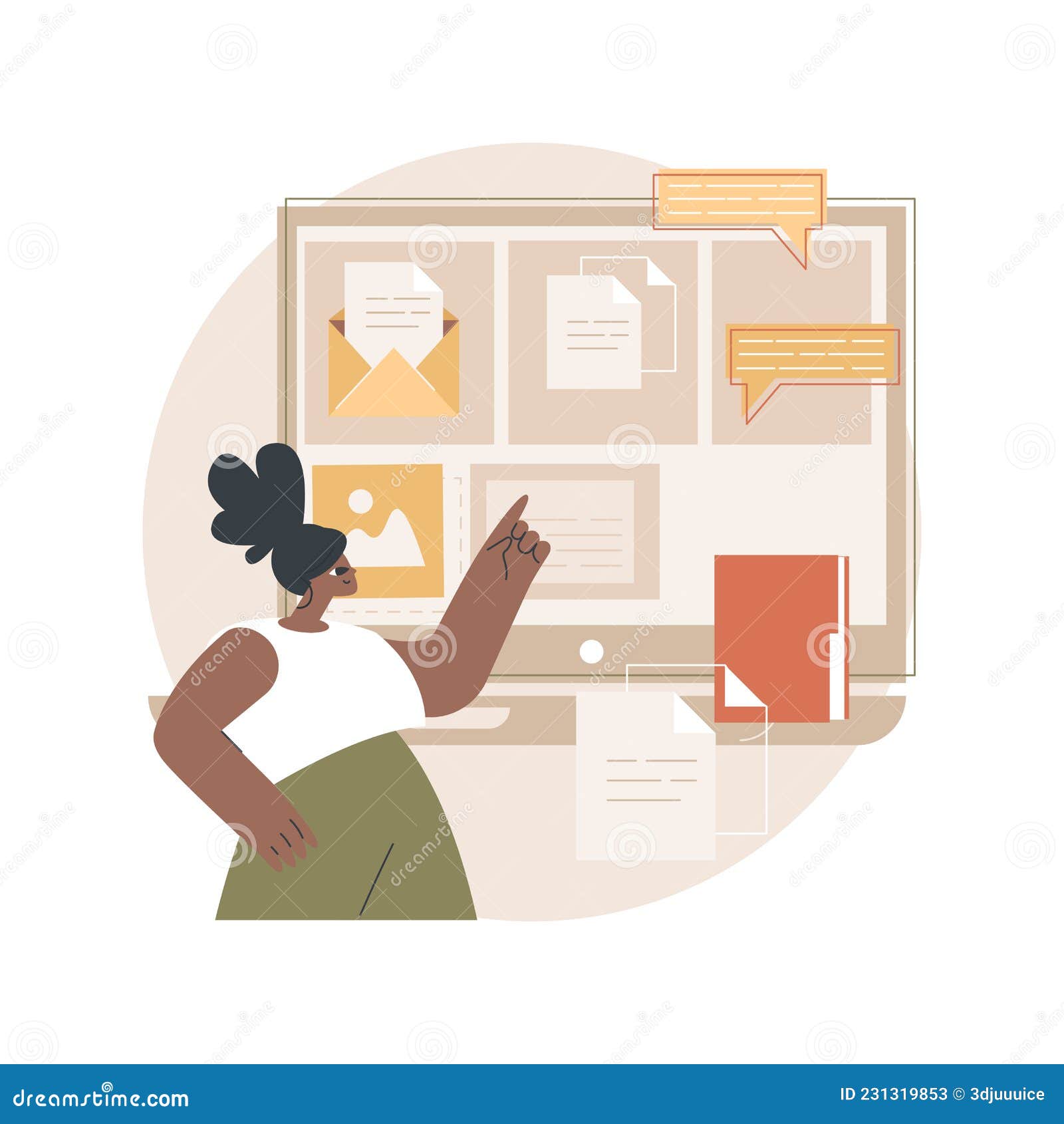 Document Management Soft Abstract Concept Vector Illustration. Stock ...