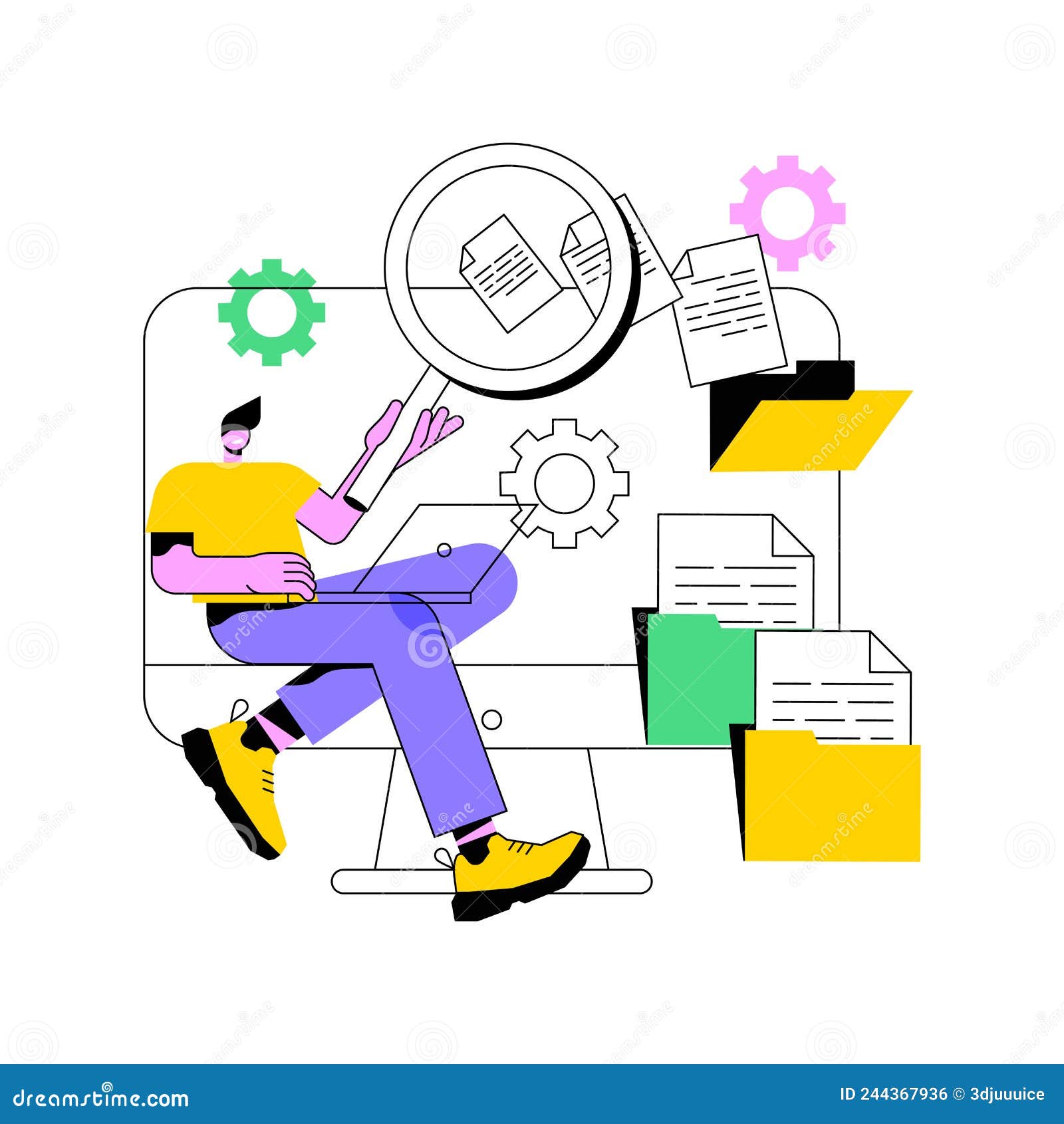 Document Management Soft Abstract Concept Vector Illustration. Stock ...