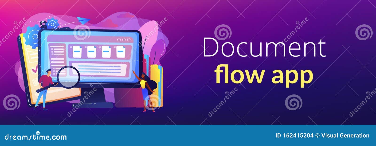 Document Management Soft Concept Banner Header. Stock Vector ...