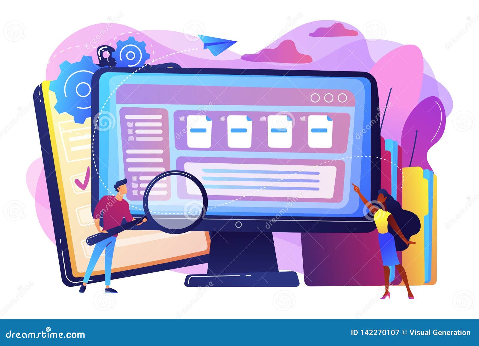 Document Management Soft Concept Vector Illustration. Stock Vector ... Document Management Soft Concept Vector Illustration. Stock Vector ...