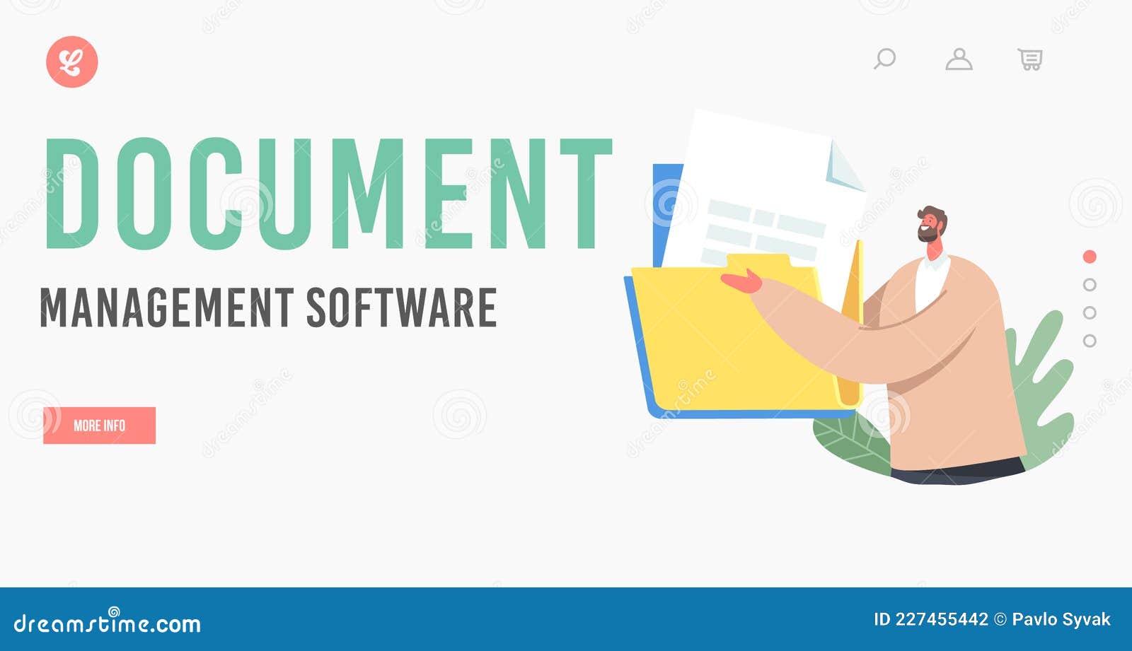 Document Management Software Landing Page Template. Files Organization ...