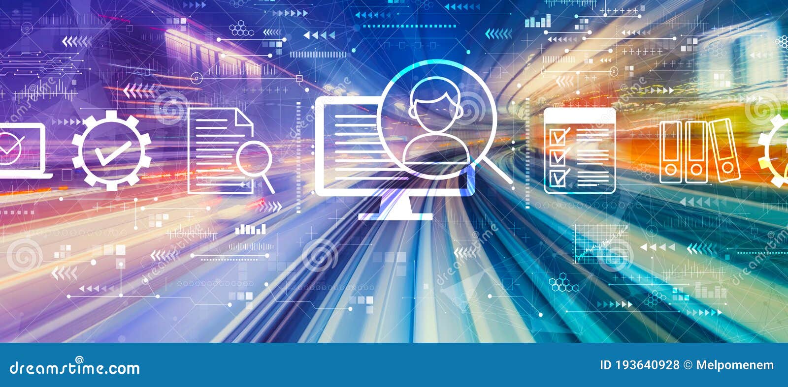 Document Management System Concept with High Speed Motion Blur Stock ...