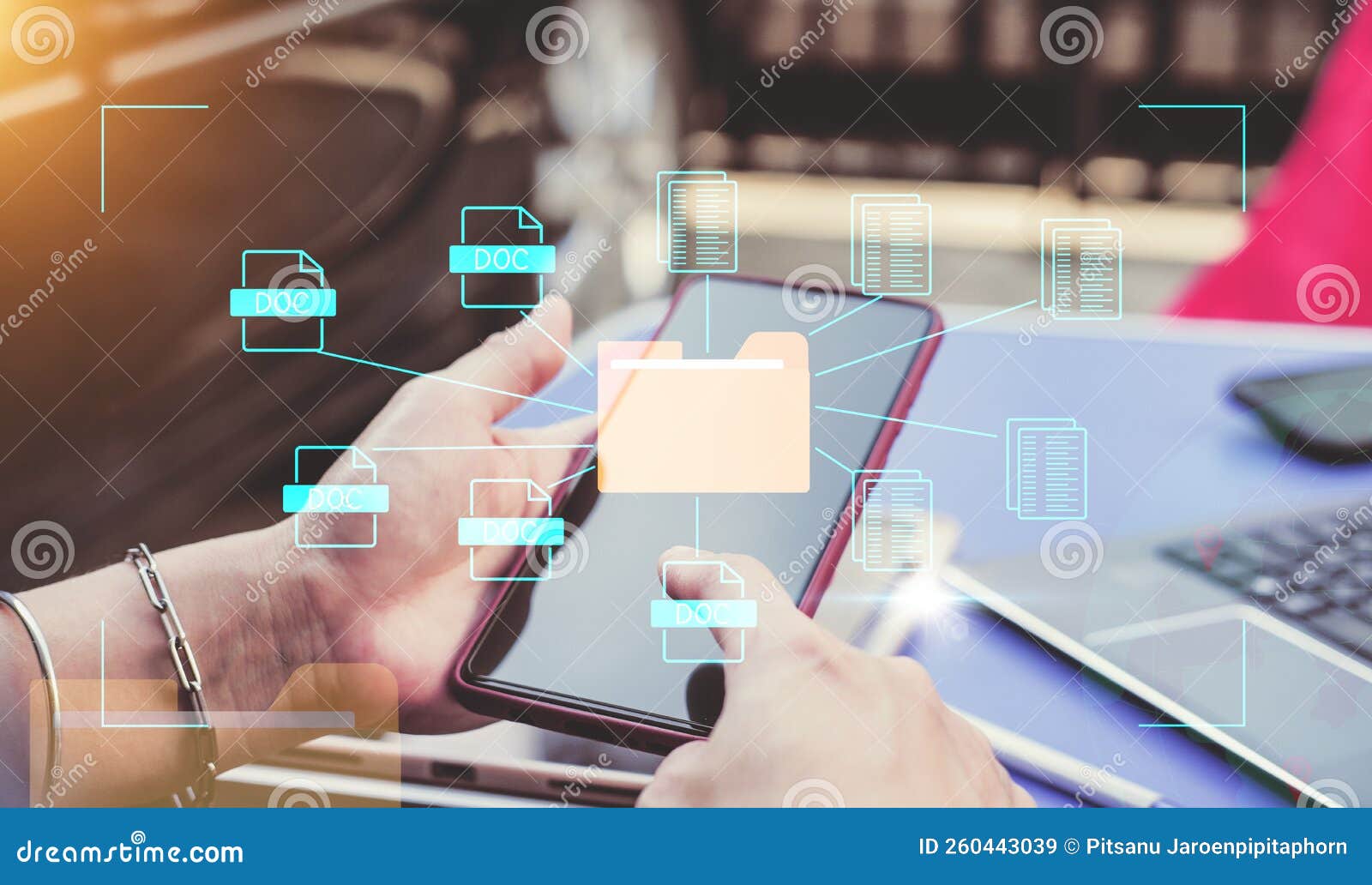 Document Management System Concept, Folder and Document Icon Software ...