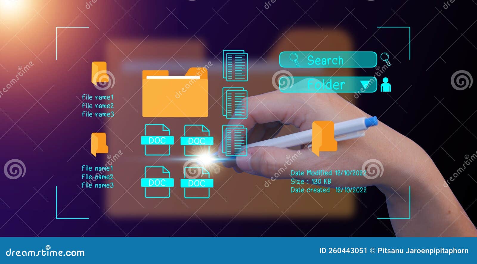 Document Management System Concept, Folder and Document Icon Software ...