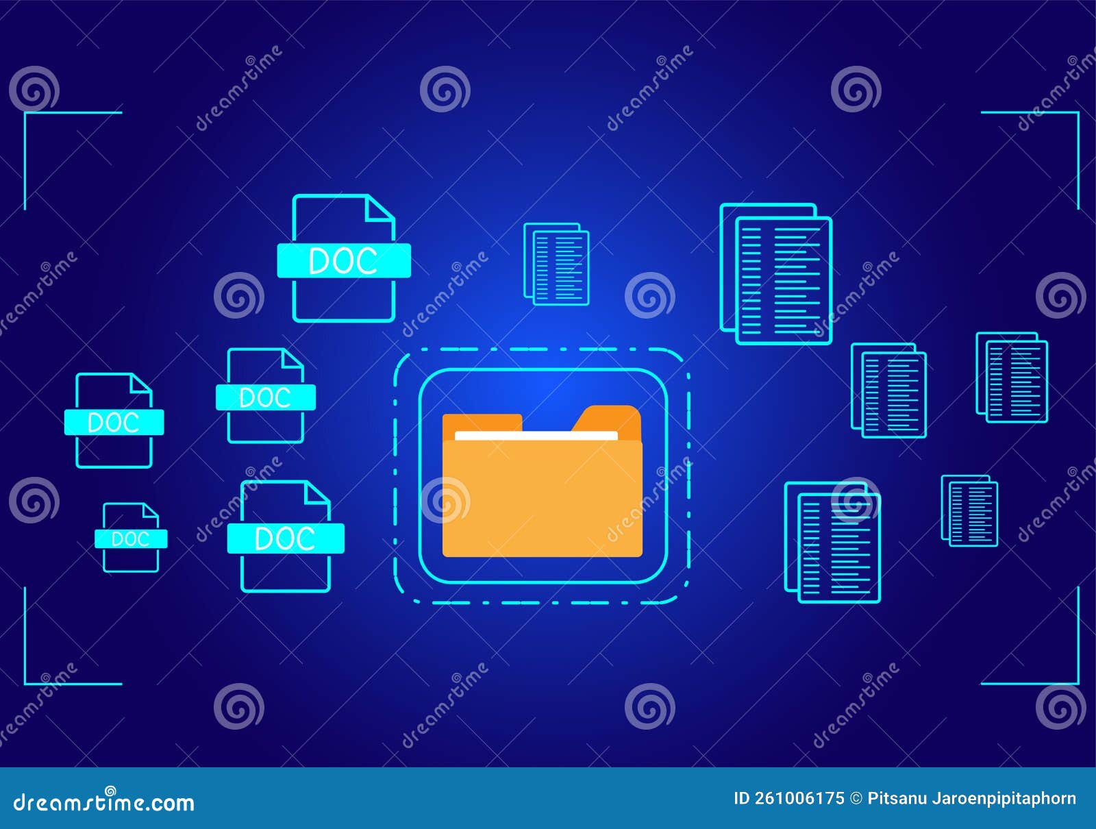 Document Management System Concept, Folder and Document Icon Software ...