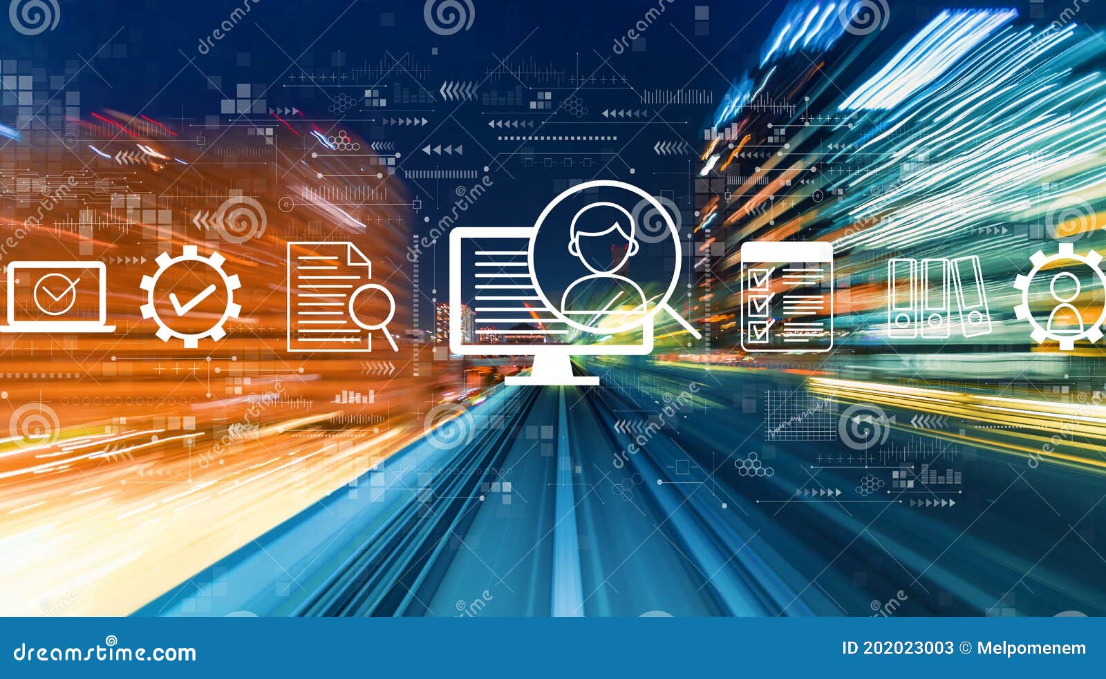 Document Management System Concept with High Speed Motion Blur Stock ...