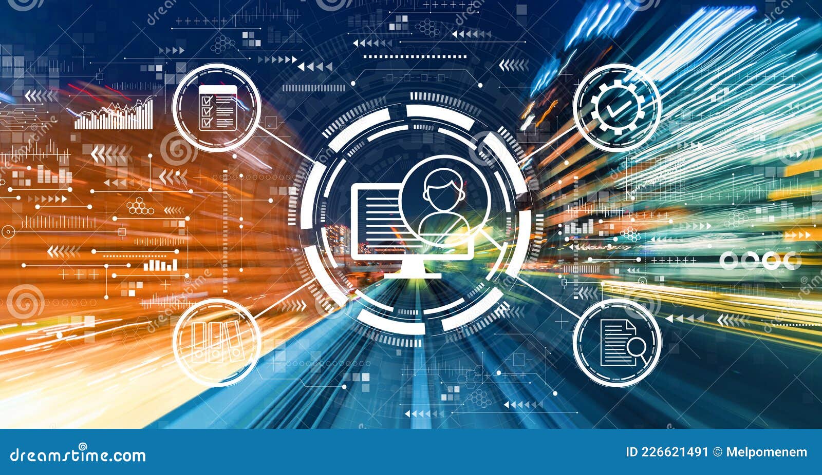 Document Management System Concept with High Speed Motion Blur Stock ...