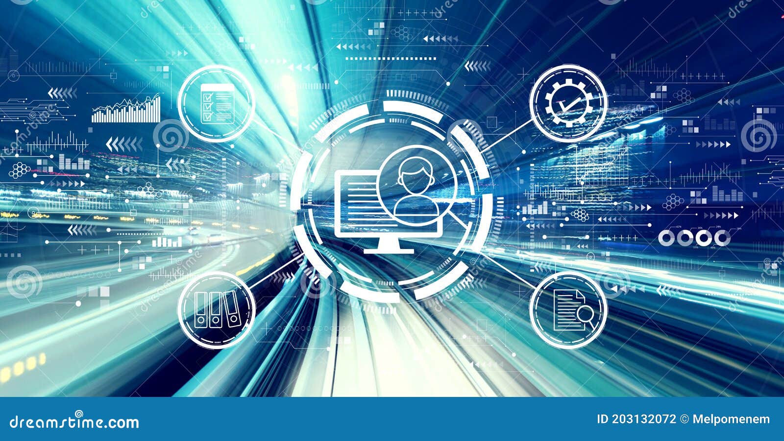 Document Management System Concept with High Speed Motion Blur Stock ...