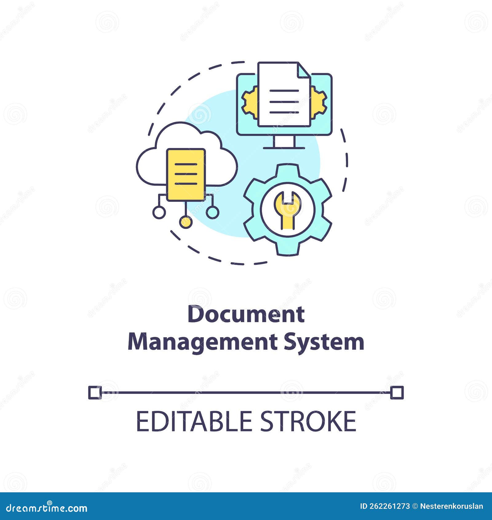 Document Management System Concept Icon Stock Vector - Illustration of ...