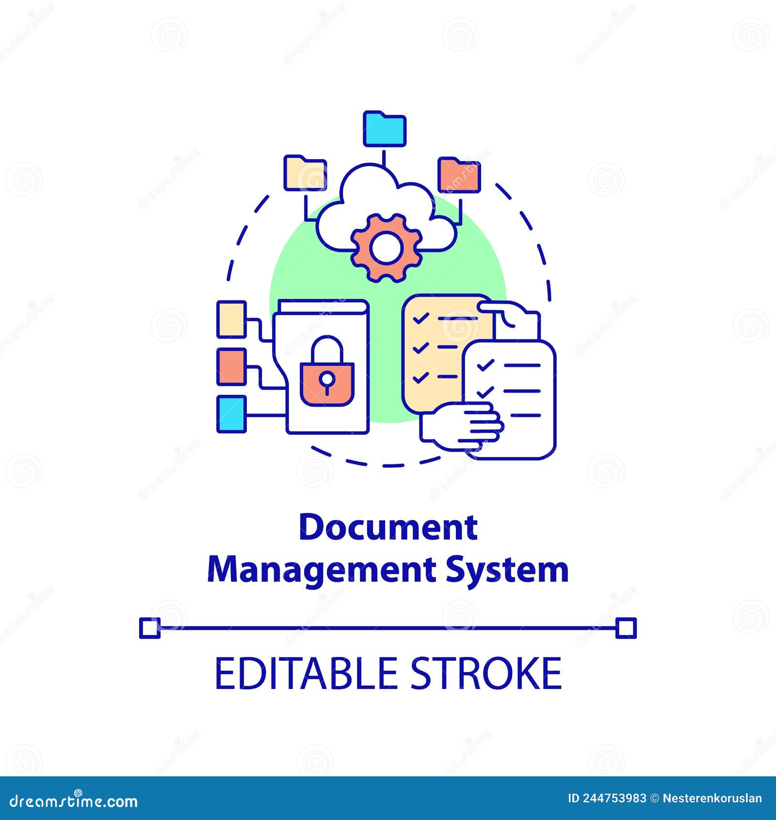 Document Management System Concept Icon Stock Vector - Illustration of ...