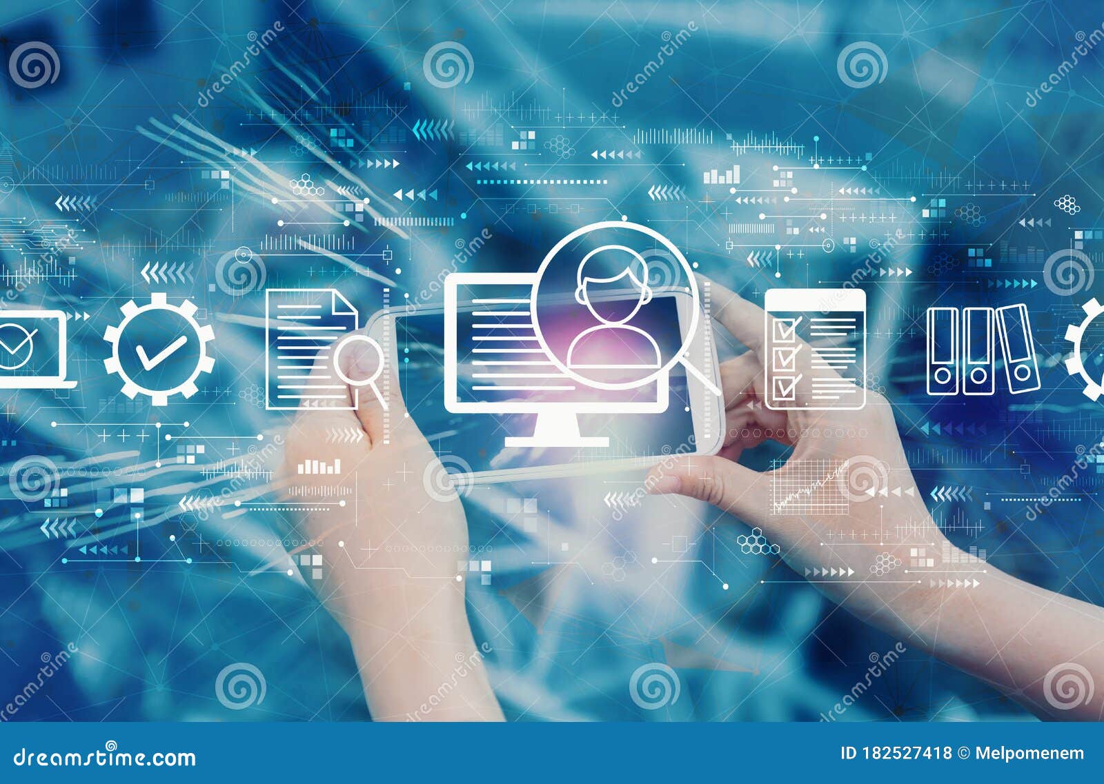 Document Management System Concept with Person Using Smartphone Stock ...