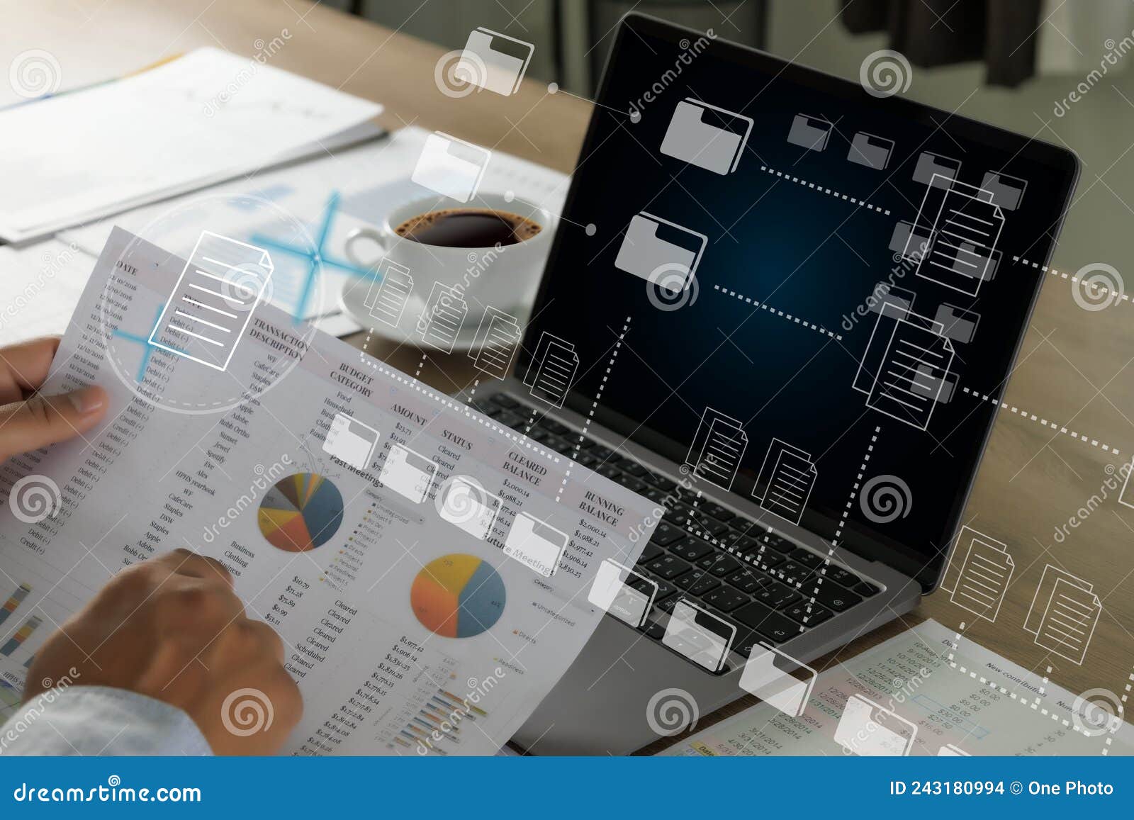 Document Management System DMS Businessman Working Manage Files ...